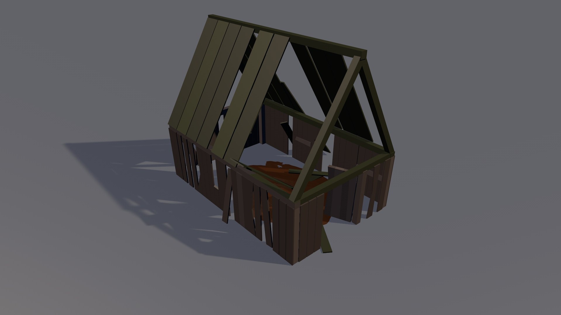 Broken Old Cabin 3D - TurboSquid 1713604