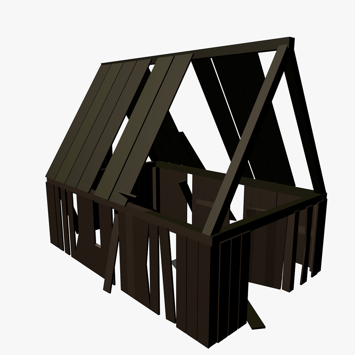 Broken old cabin 3D - TurboSquid 1713604