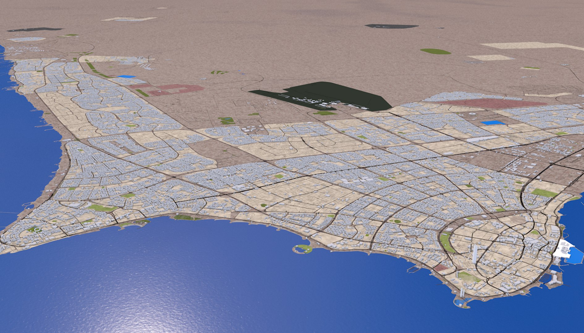 3D Kuwait City Model - TurboSquid 1410371