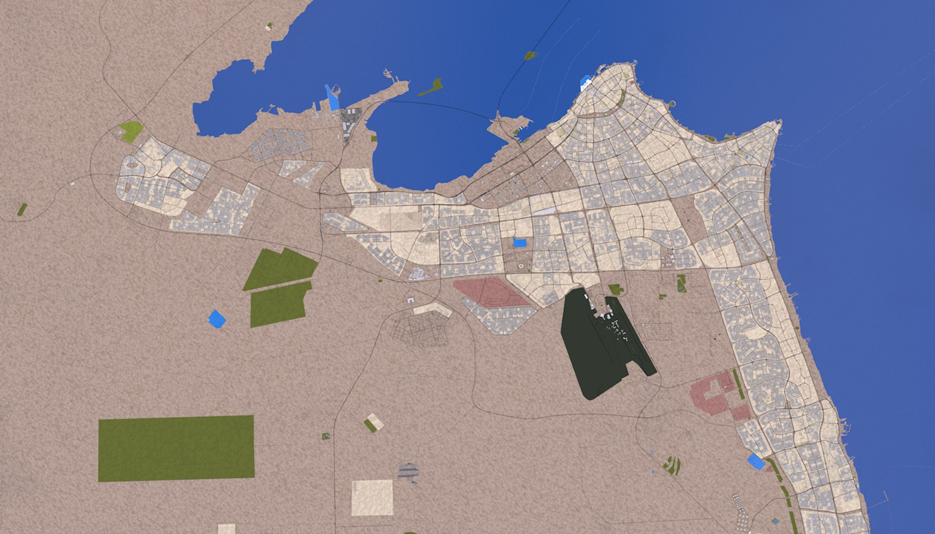 3D Kuwait City Model - TurboSquid 1410371