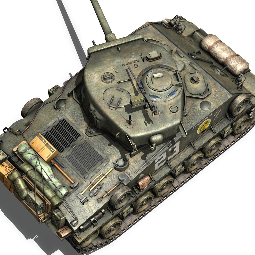 m4a3e8 sherman - paper 3d c4d