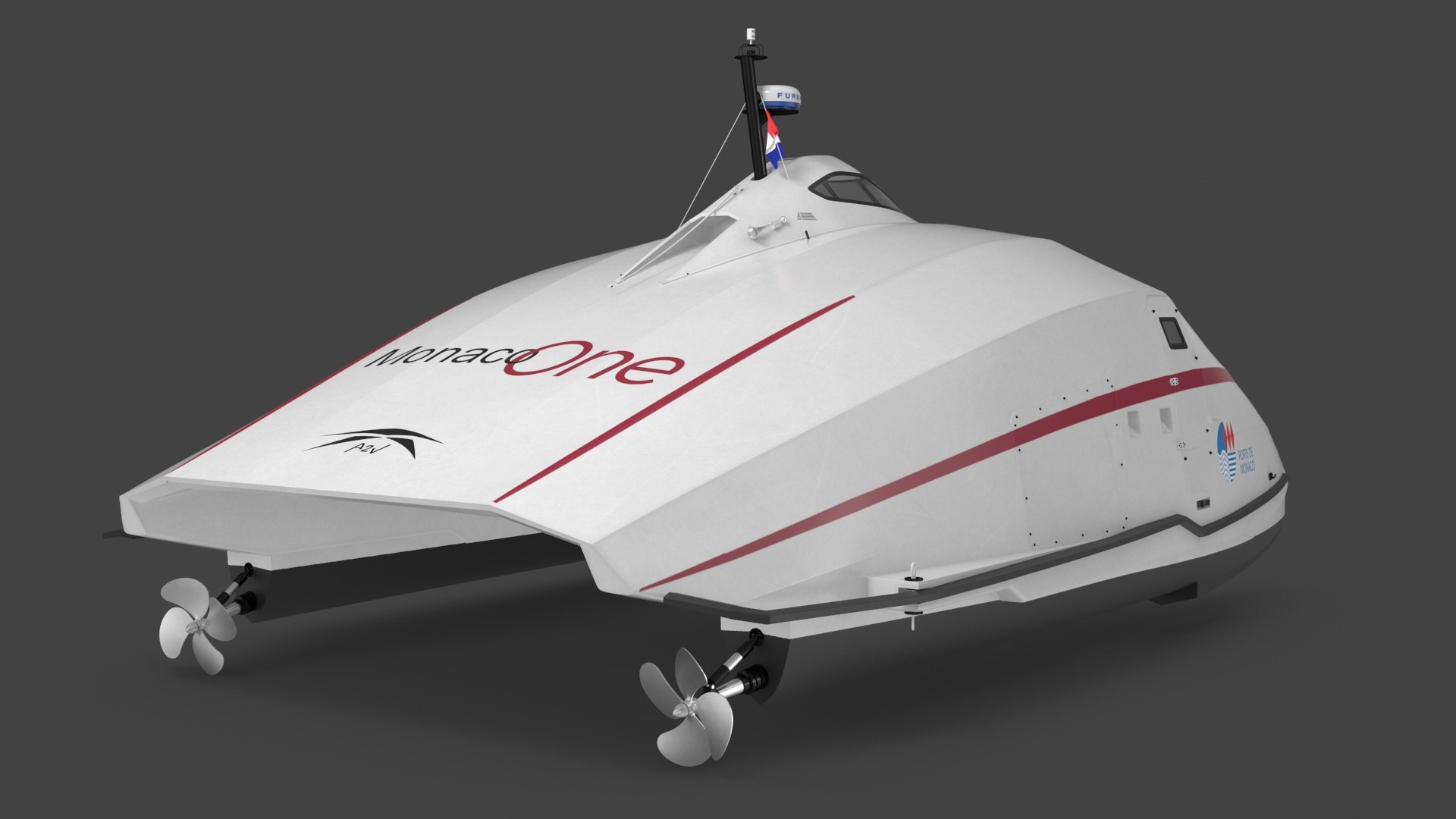 3D Catamaran Ferry A2V Monaco One - TurboSquid 2217507