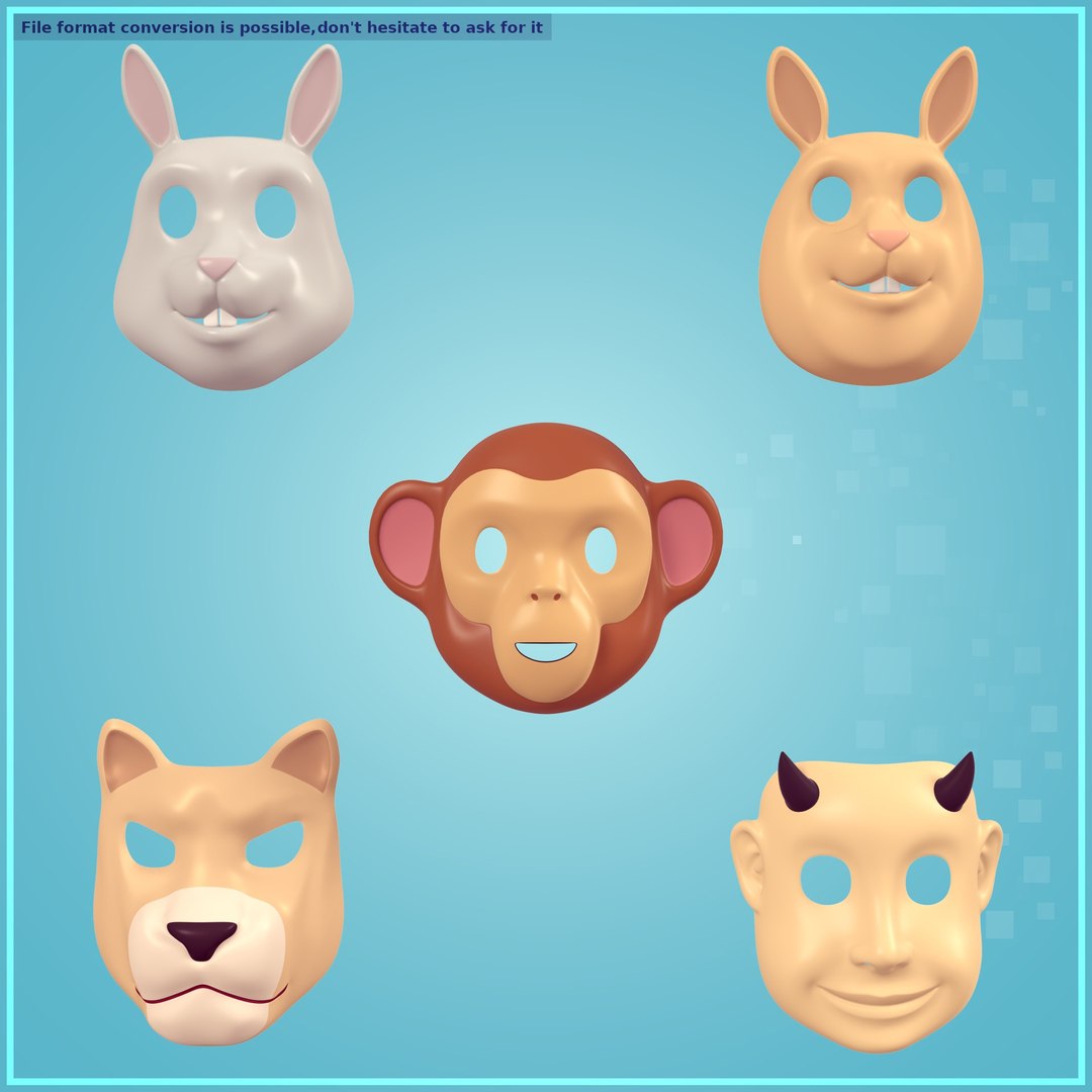 3D Theater Kids Masks Pack model - TurboSquid 1855710