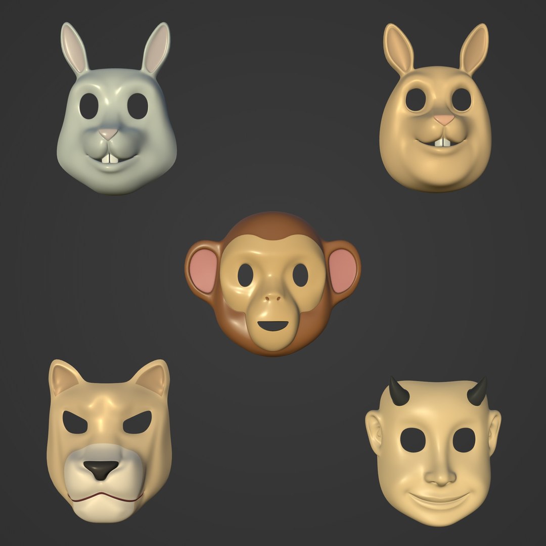 3D Theater Kids Masks Pack model - TurboSquid 1855710