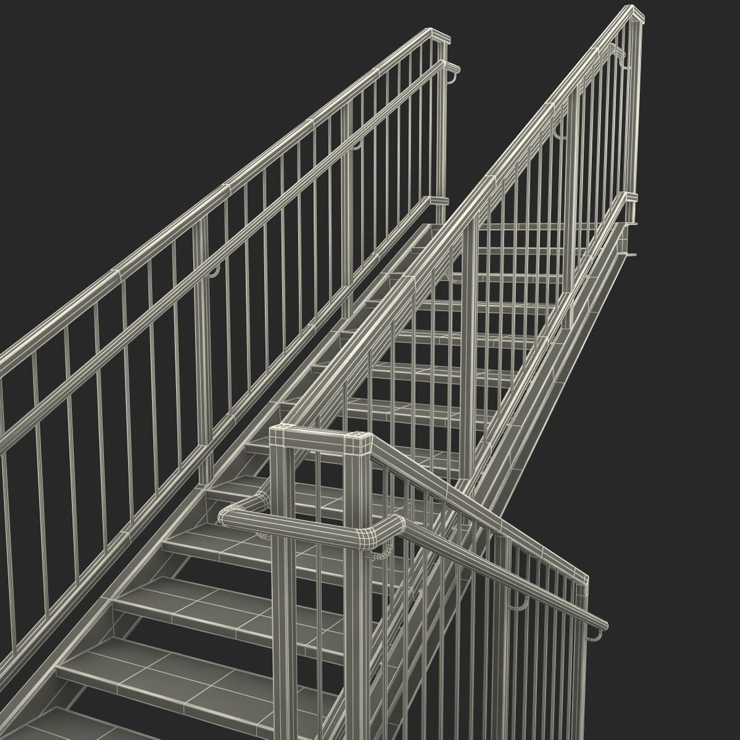 3d stairs modeled build model