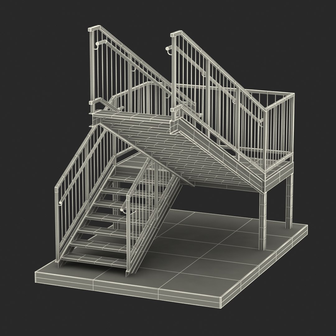 3d stairs modeled build model