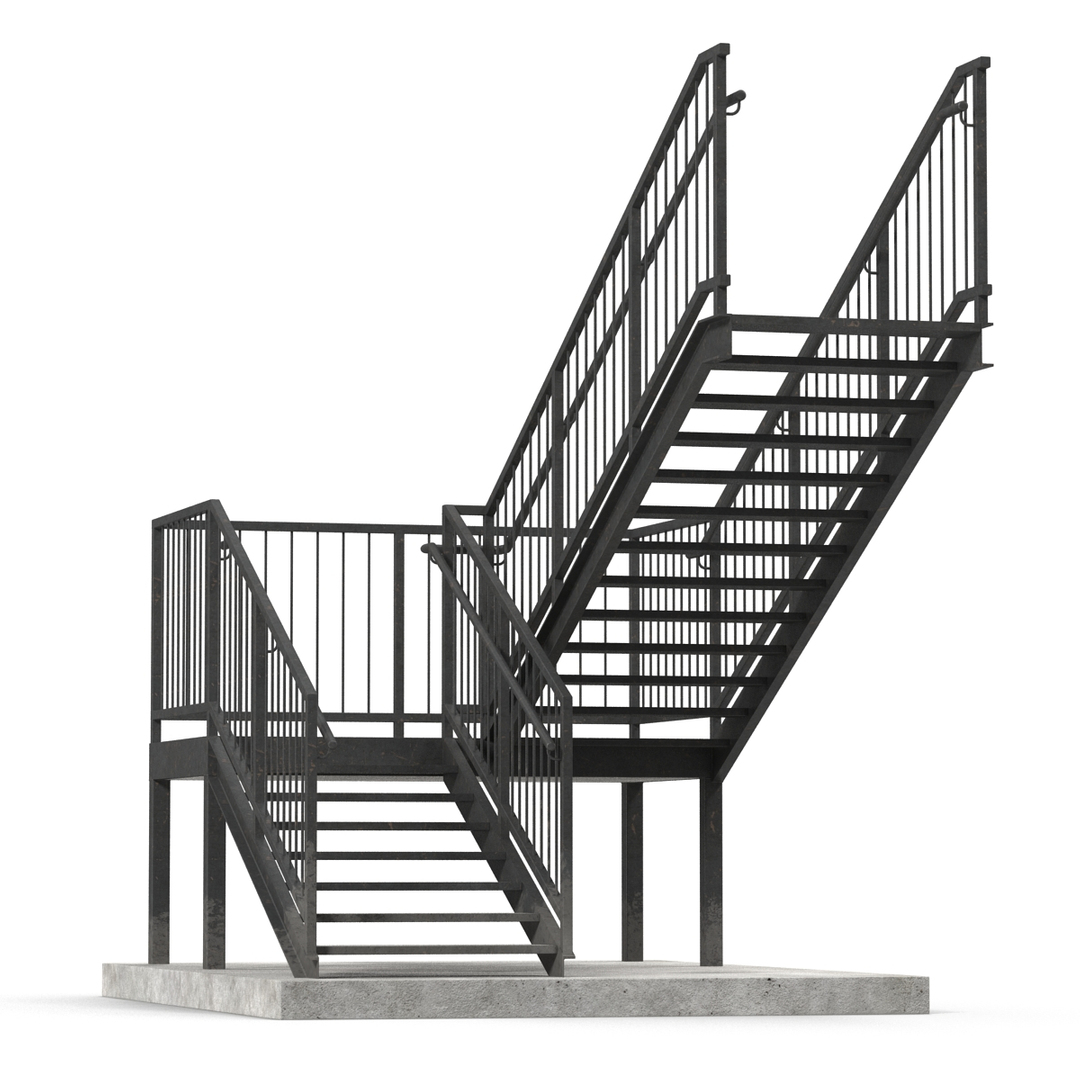 3d stairs modeled build model