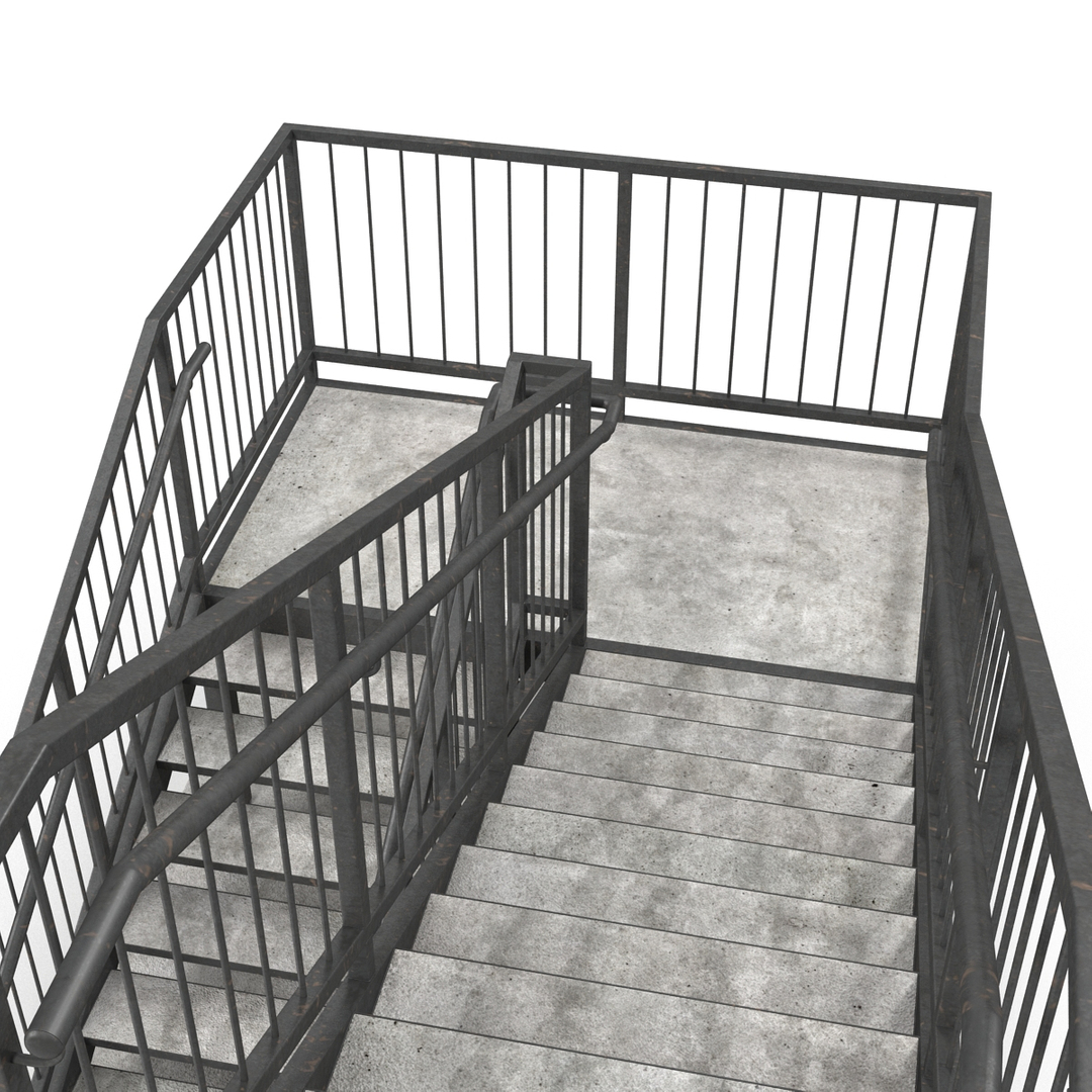 3d stairs modeled build model