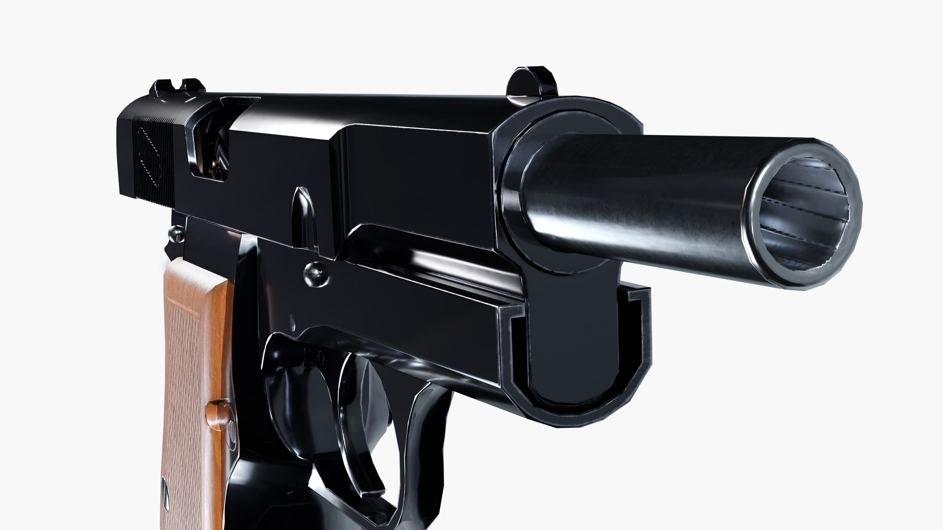 3D Hi-Power Pistol Rigged Model - TurboSquid 2392698