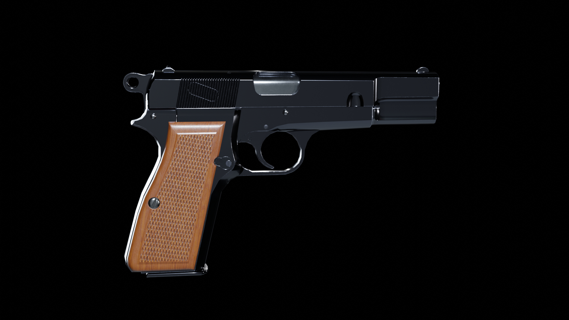 3D Hi-Power Pistol Rigged Model - TurboSquid 2392698