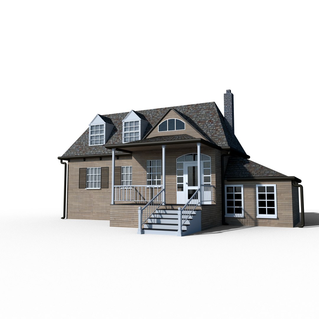 Realistic Colonial House 3D Model - TurboSquid 1250816