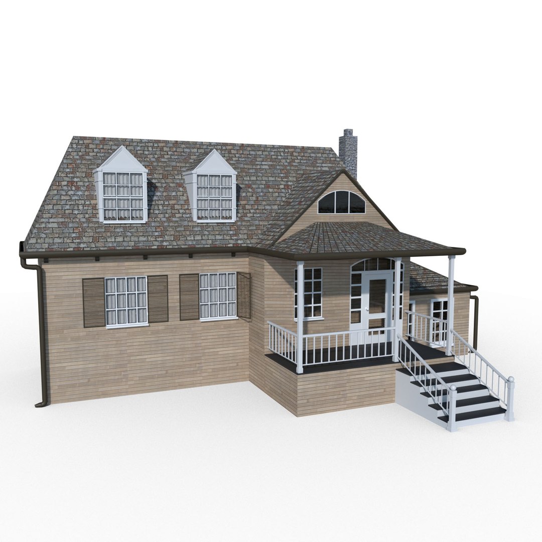 Realistic Colonial House 3D Model - TurboSquid 1250816