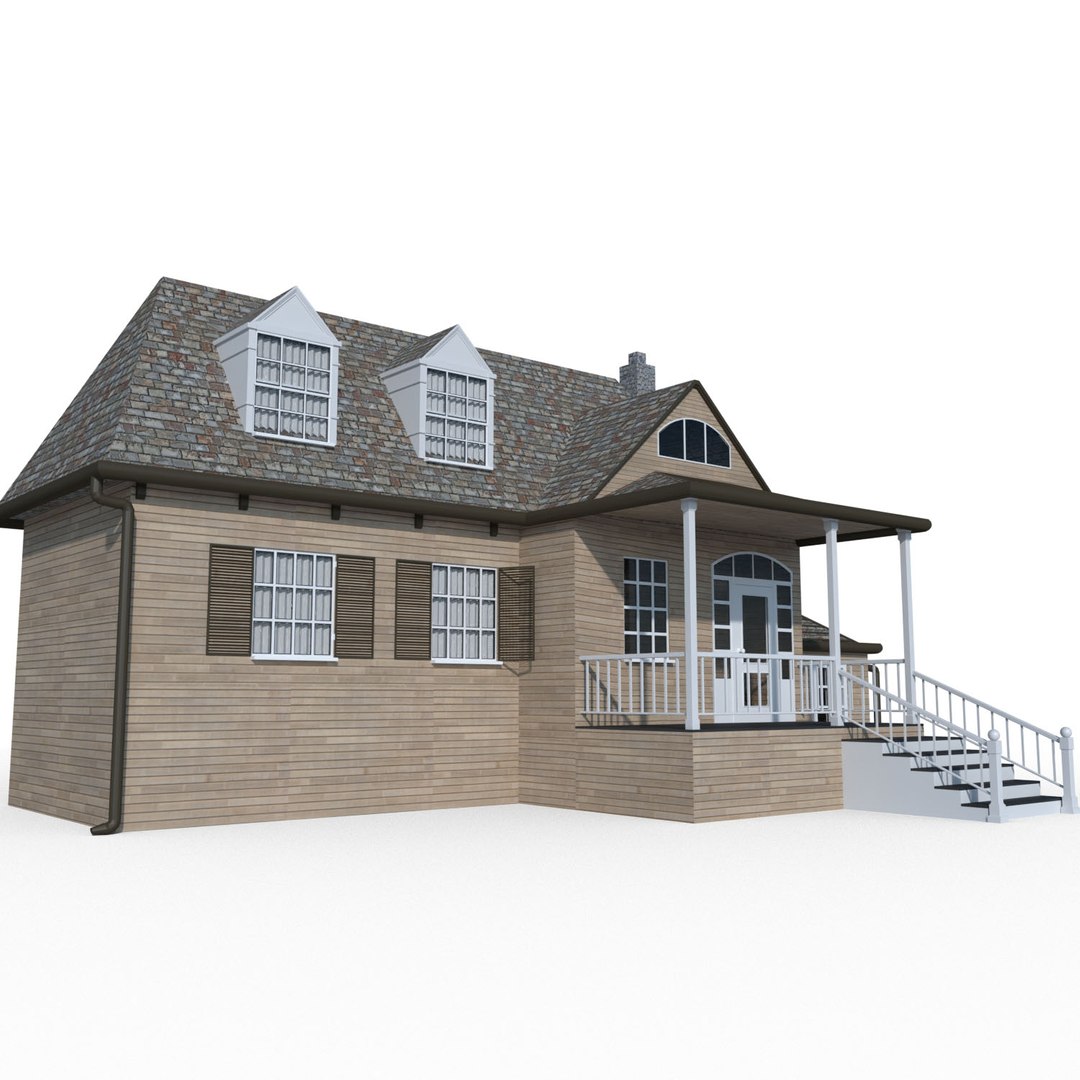 Realistic Colonial House 3D Model - TurboSquid 1250816