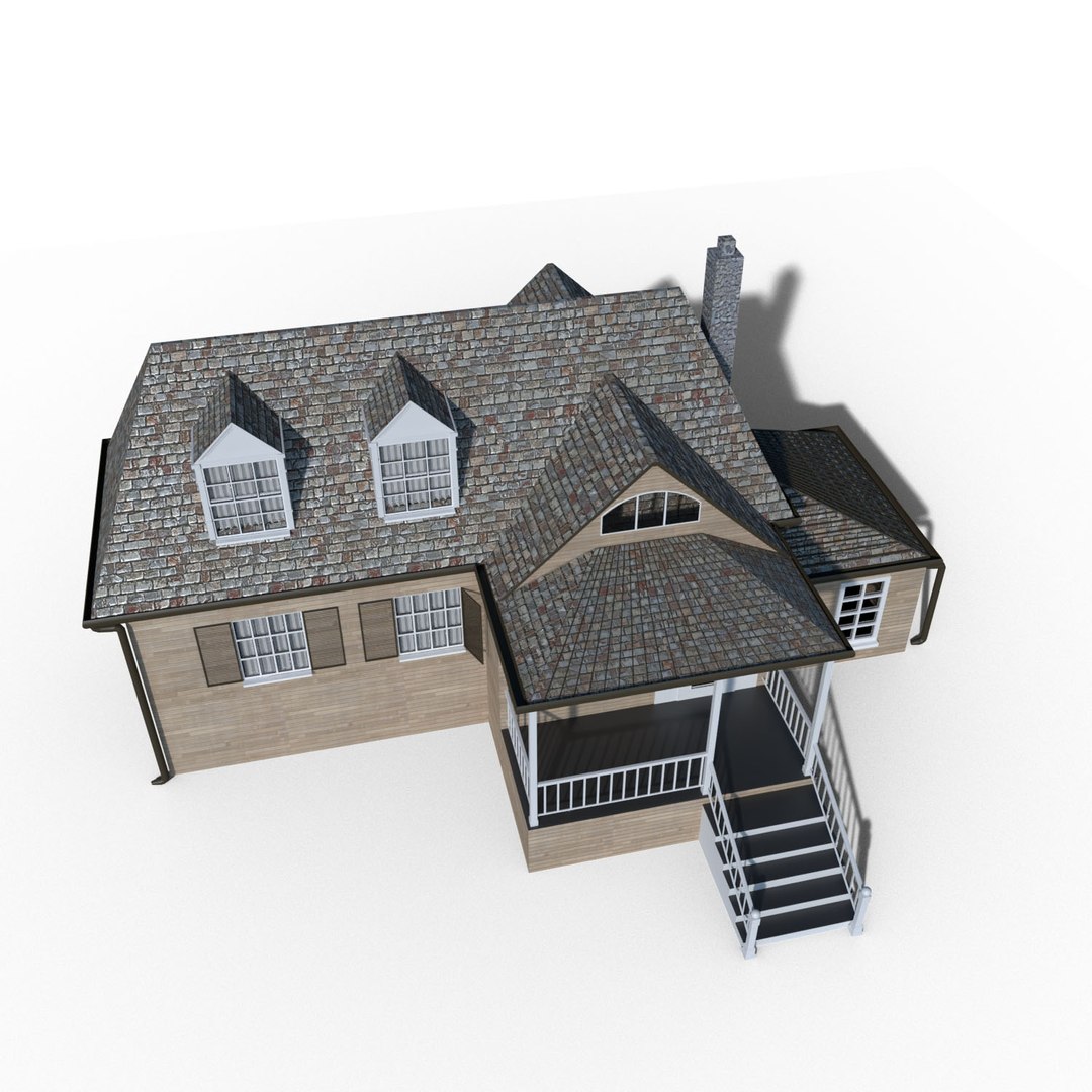Realistic Colonial House 3D Model - TurboSquid 1250816