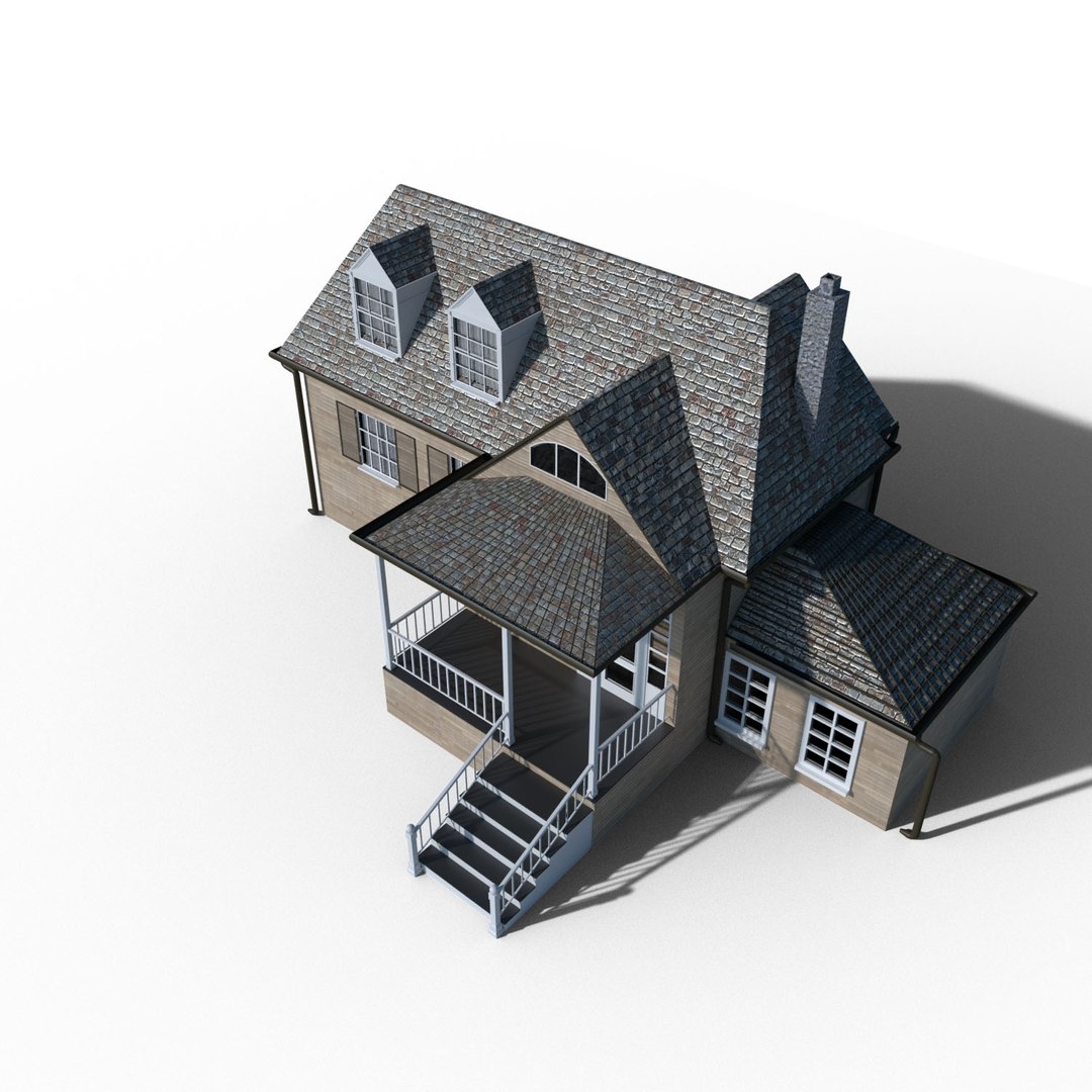 Realistic Colonial House 3D Model - TurboSquid 1250816