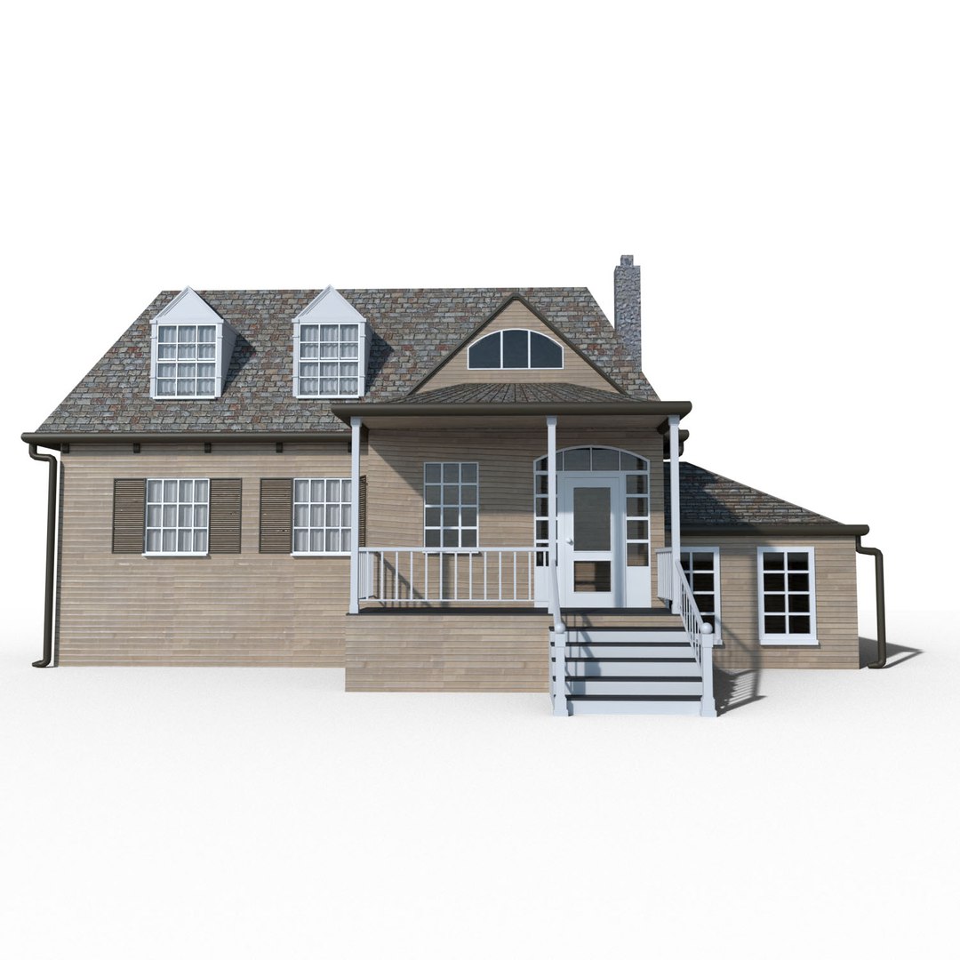 Realistic Colonial House 3D Model - TurboSquid 1250816