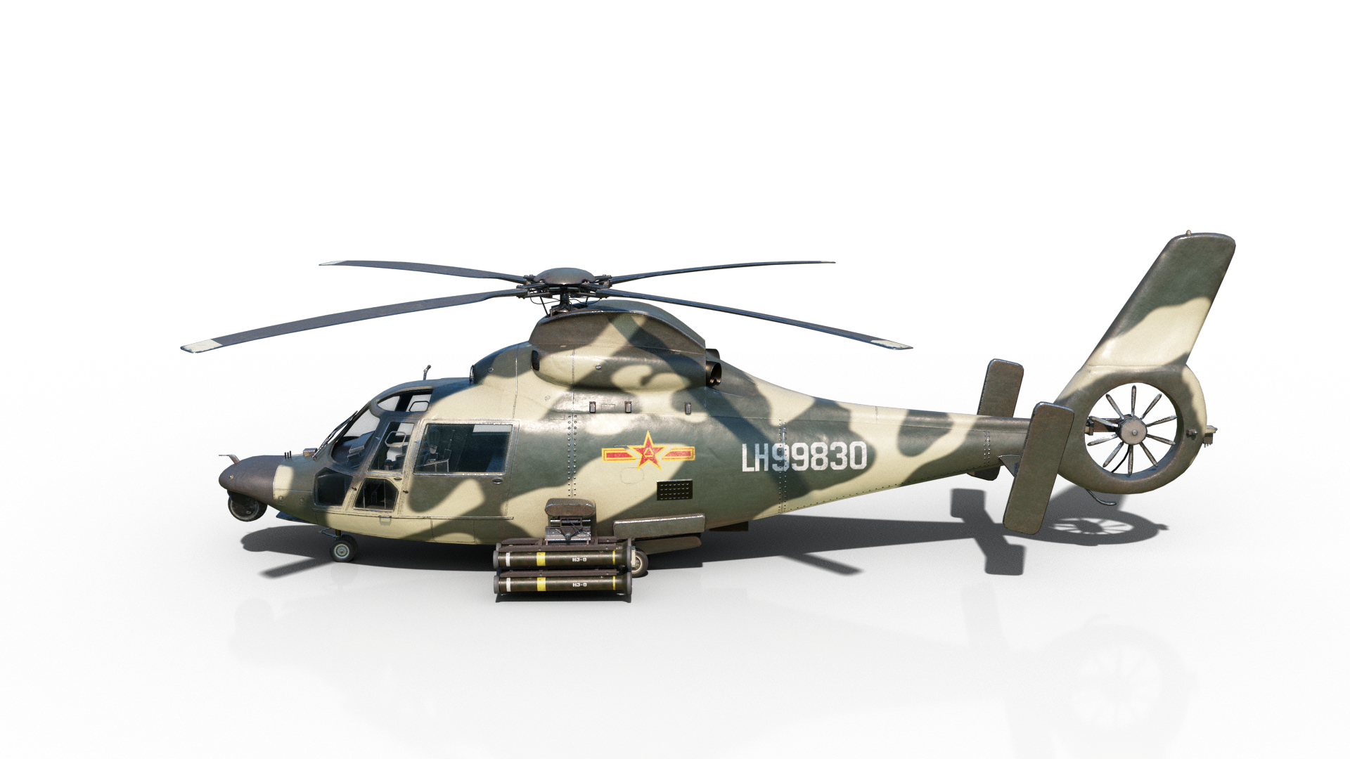 PBR 3 Coatings Chinese Z9 WZ-9 Gunship Z-9 Helicopter 3D - TurboSquid ...