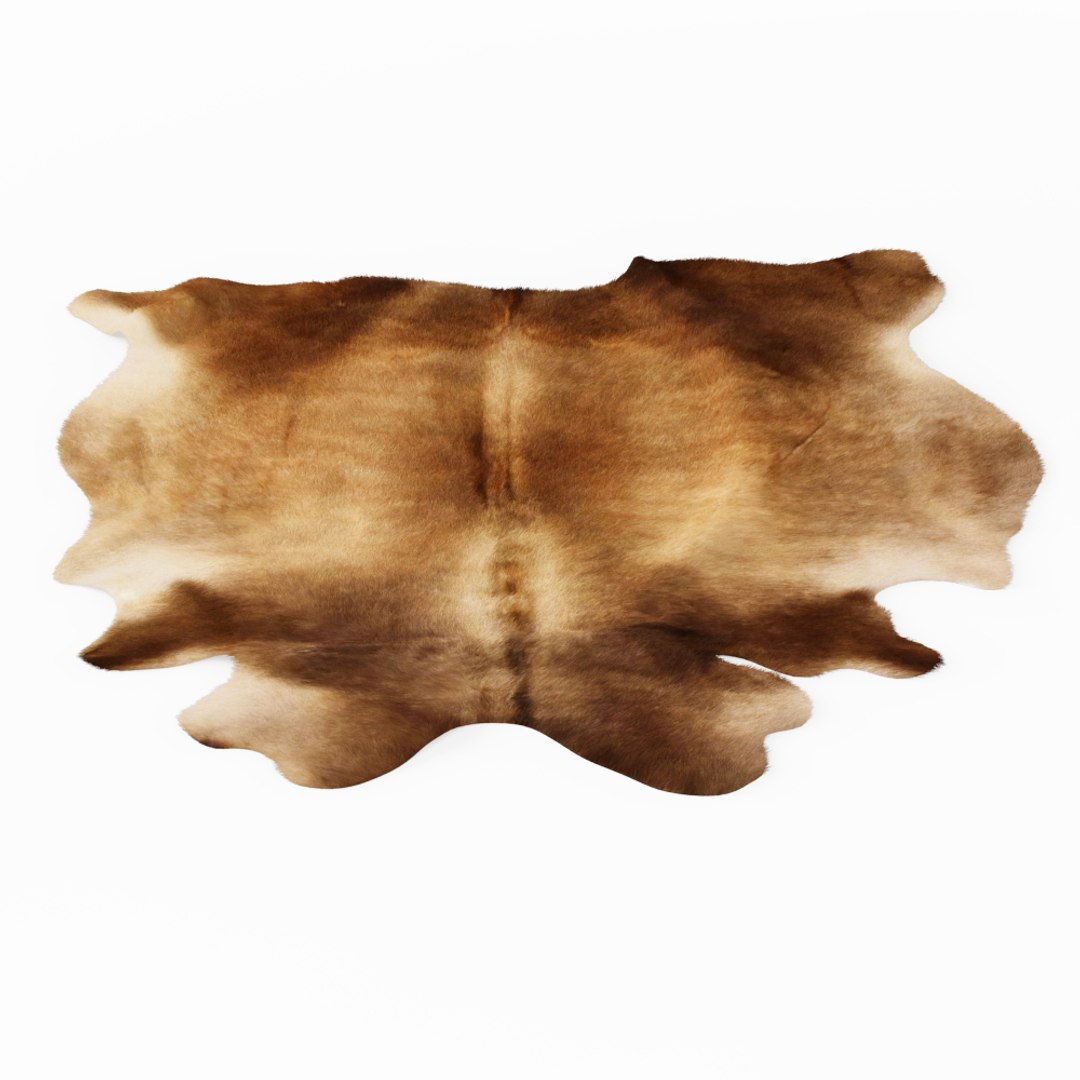 3D Wool Cowhide Rug Brown Model - TurboSquid 1532469