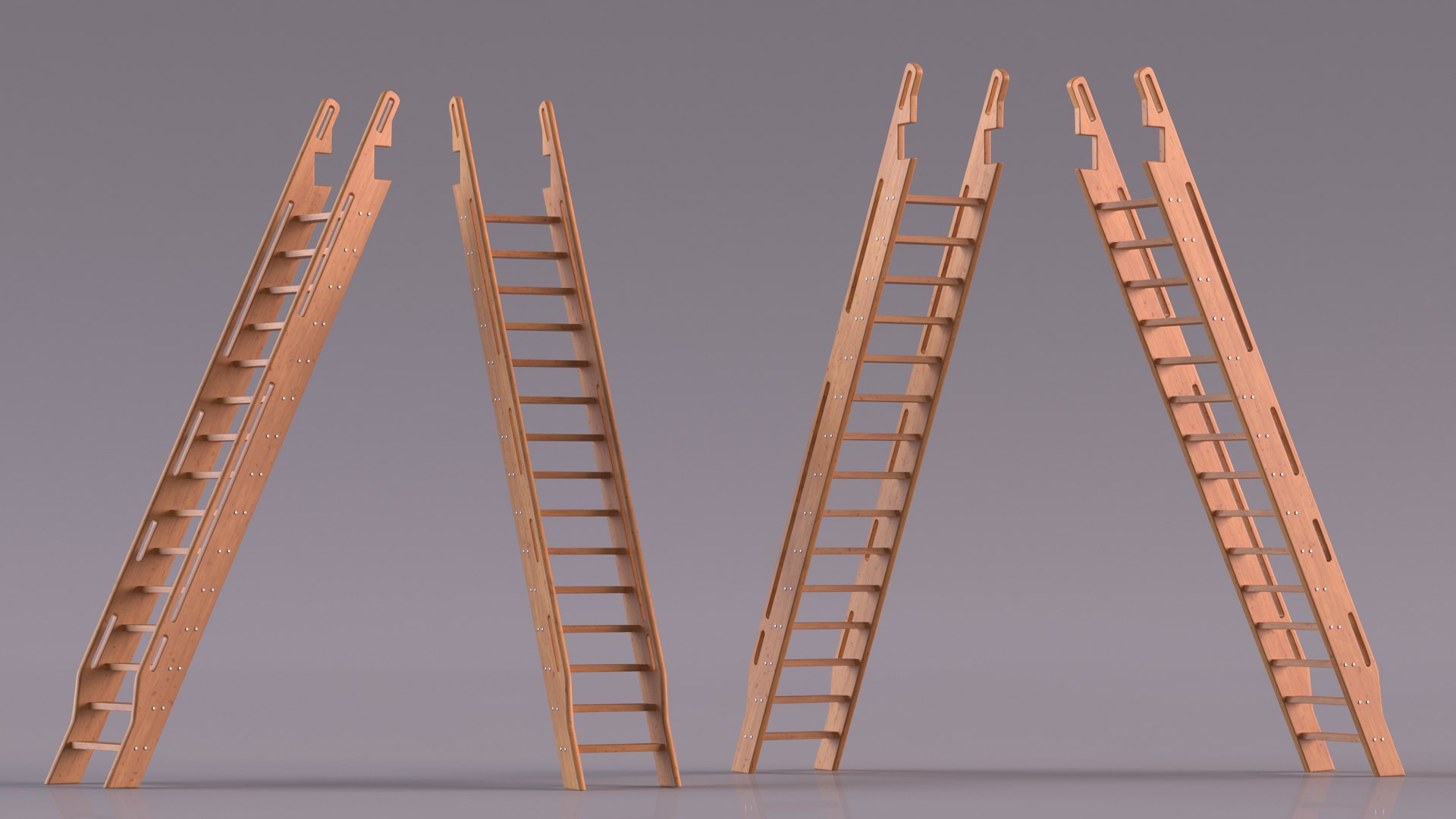 3D Wooden Ladder model - TurboSquid 2097734