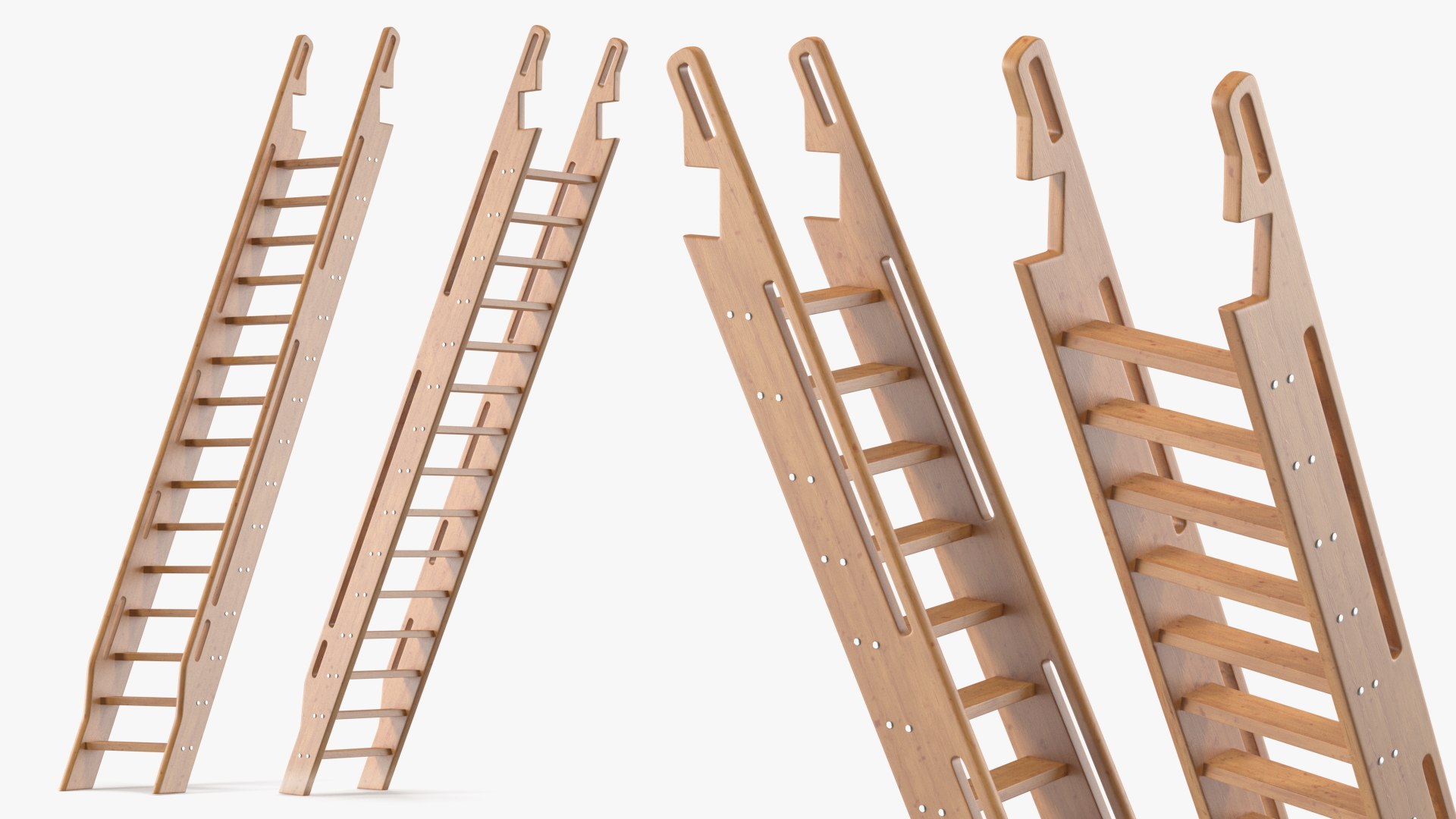 3D Wooden Ladder model - TurboSquid 2097734