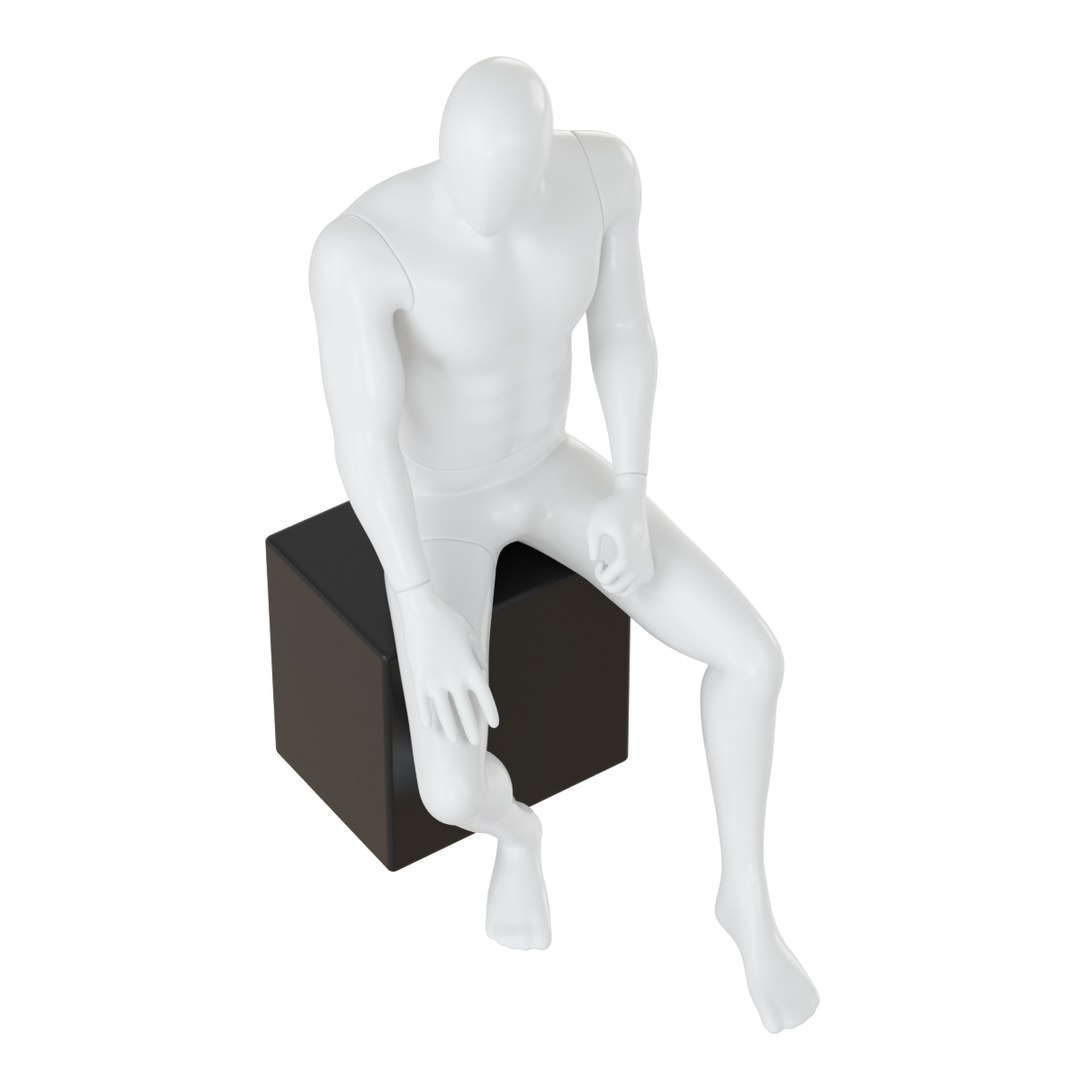 Male Faceless Mannequin Sitting 3D Model - TurboSquid 1671544