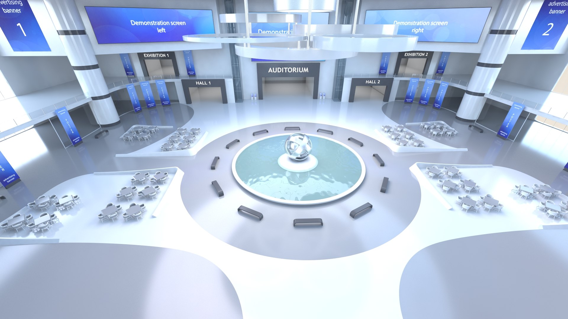 Virtual E-Congress Lobby Collection 3D model - TurboSquid 1861465