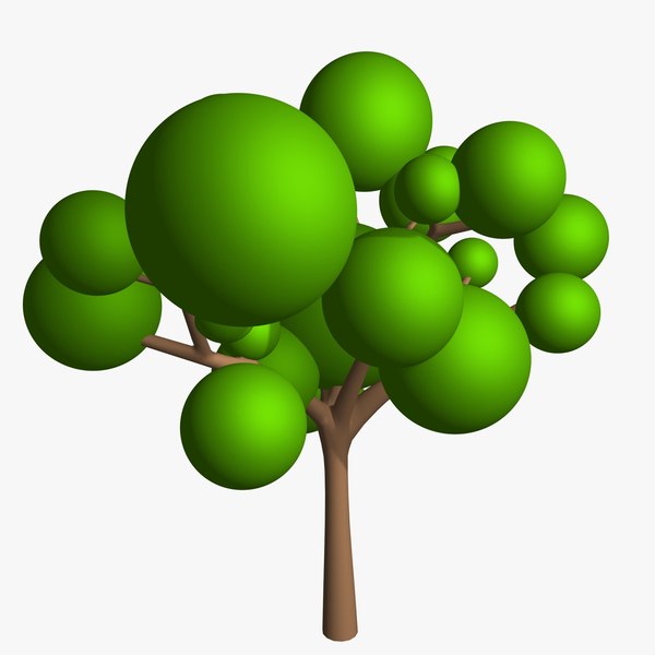 cartoon tree 3d model
