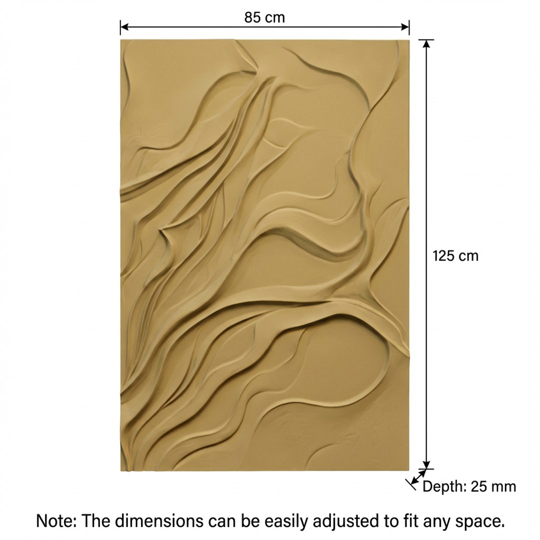 3D Modern Wavey Relief Panel Wall Decor Set STL Mural CNC 352 ...