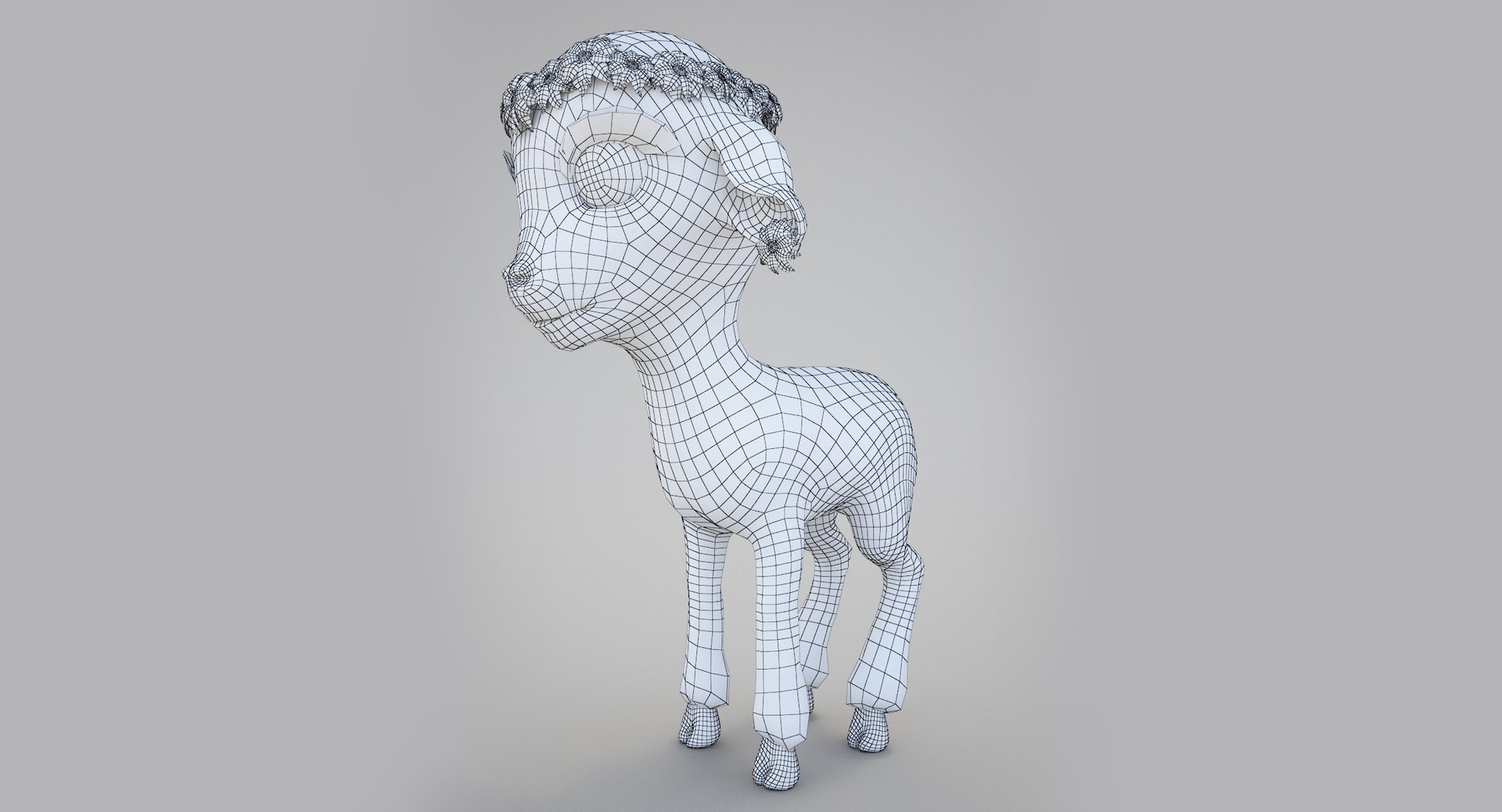3D Cartoon Girl Lamb Model - TurboSquid 1964089