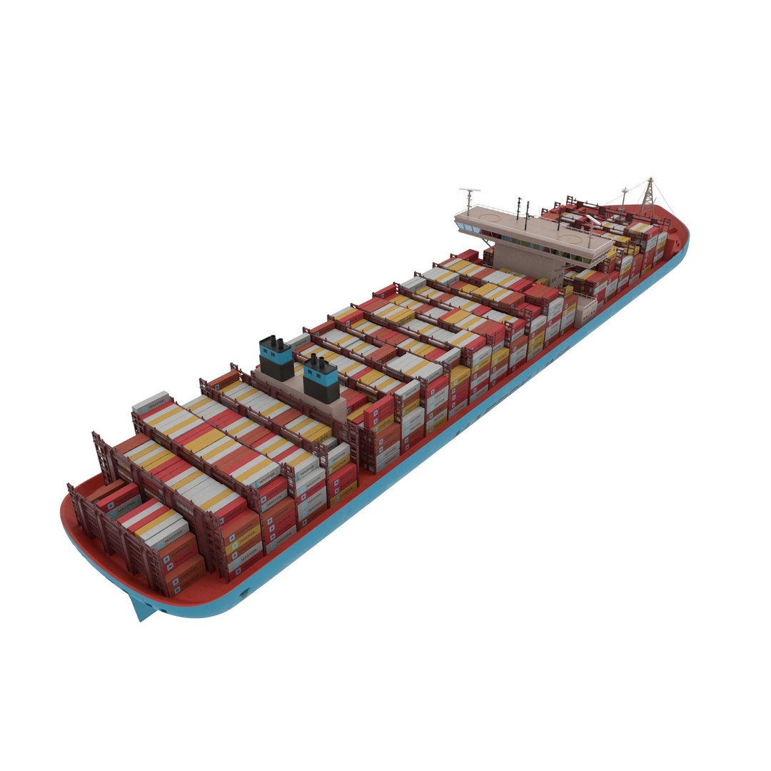 3D Large Container Ship Maersk Line Model - TurboSquid 2040104