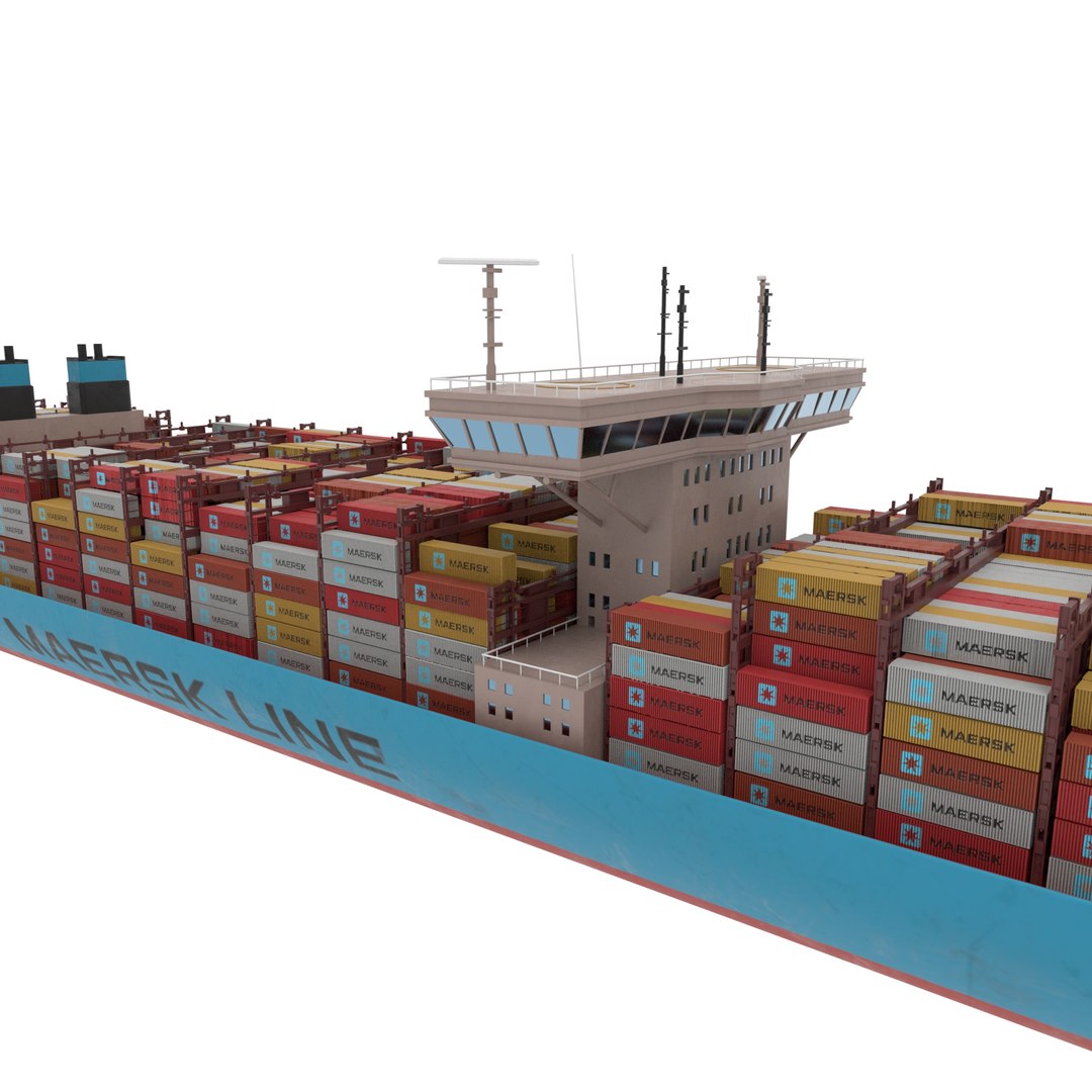 3D Large Container Ship Maersk Line Model - TurboSquid 2040104