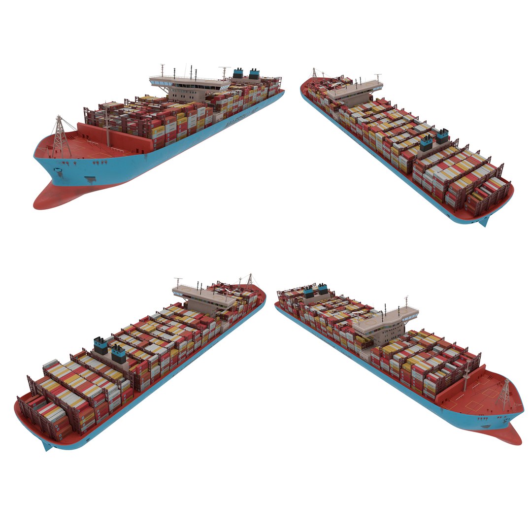 3D Large Container Ship Maersk Line Model - TurboSquid 2040104