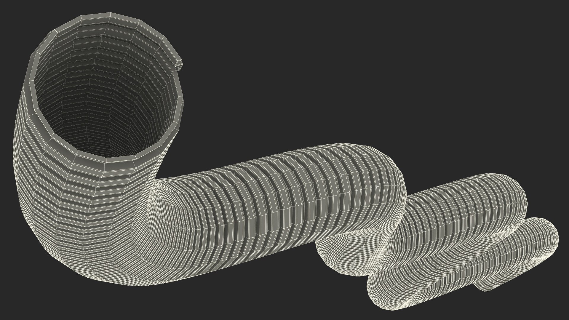 Galvanized Steel Flexible Conduit Rigged For Maya 3D - TurboSquid 2215055