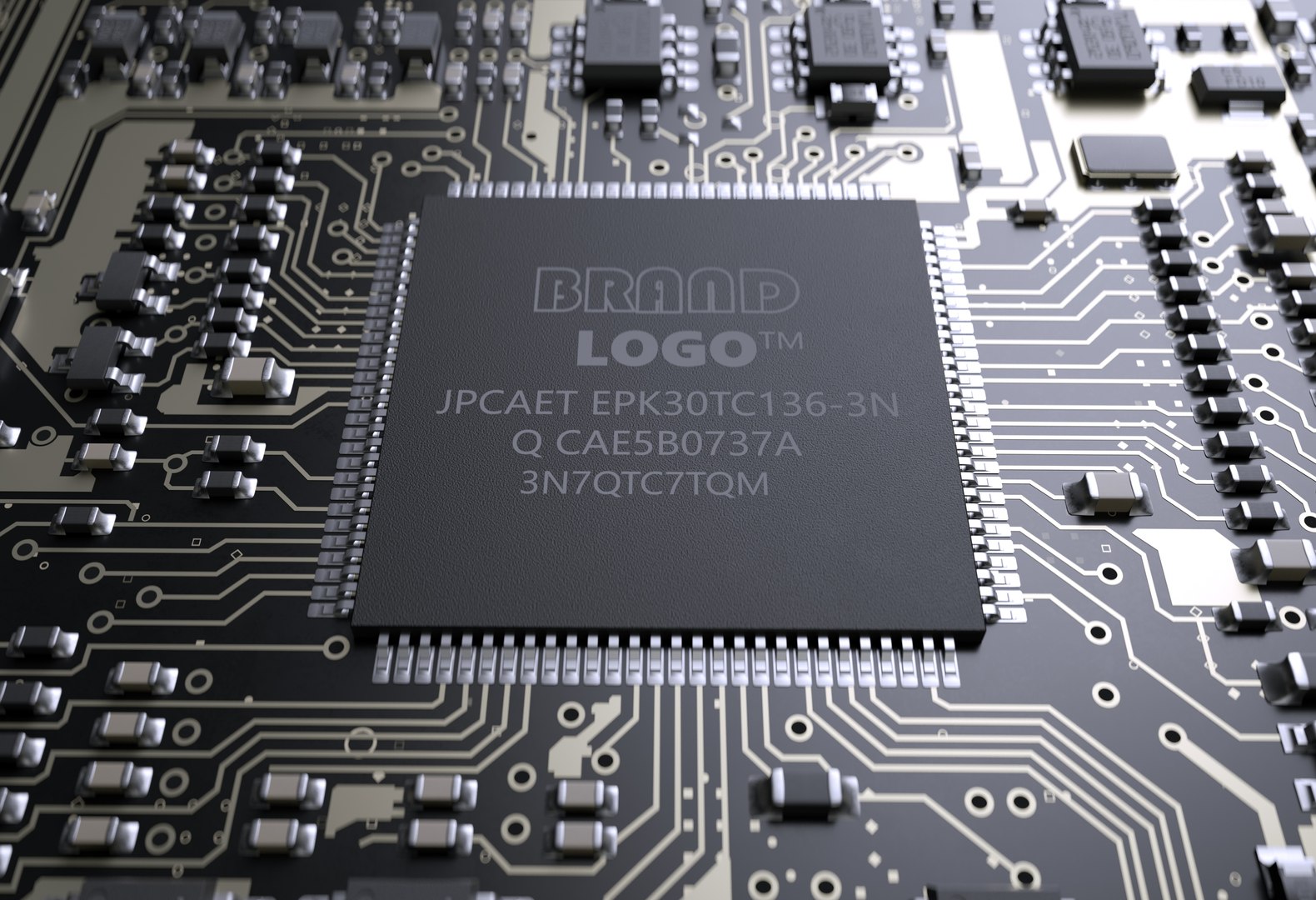 3D Electronic Chip Circuit Board Model - TurboSquid 2073087