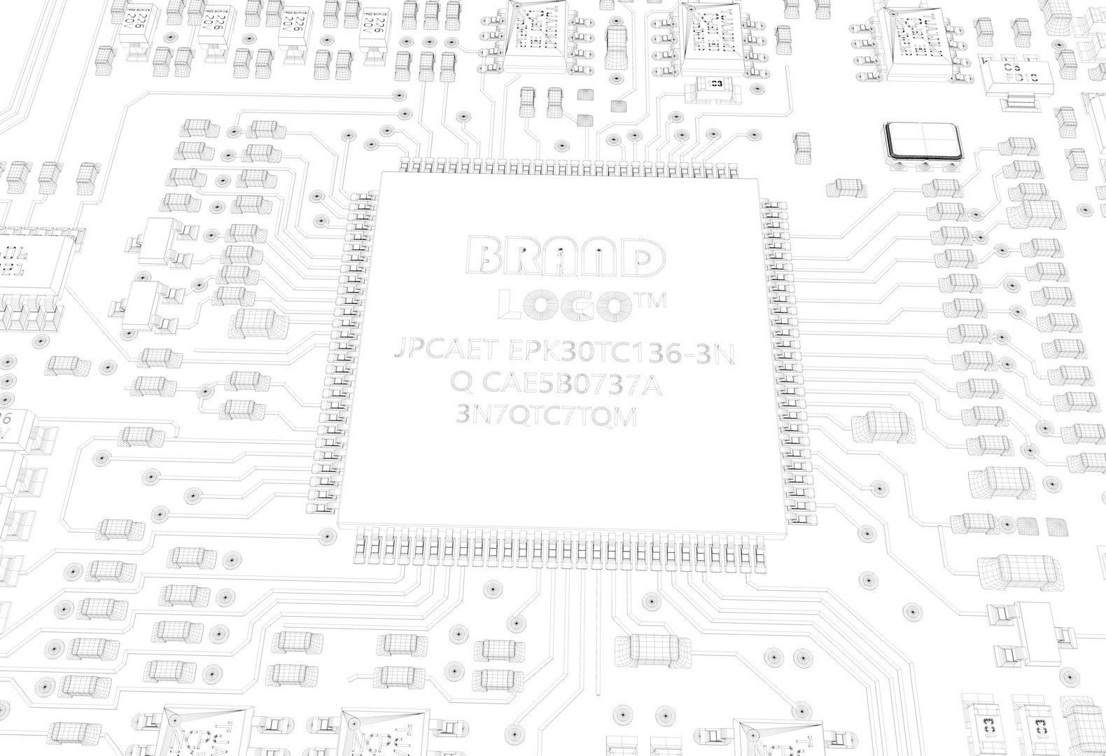 3D Electronic Chip Circuit Board Model - TurboSquid 2073087
