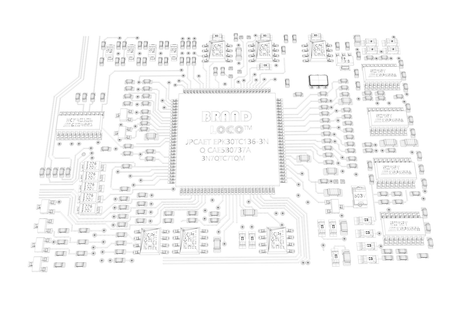 3D Electronic Chip Circuit Board Model - TurboSquid 2073087