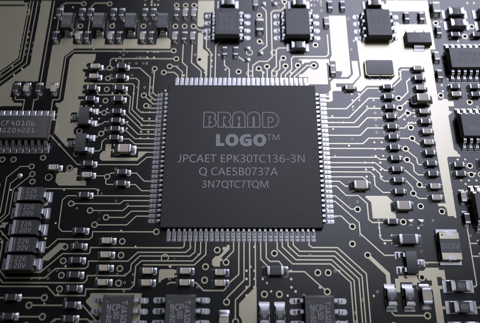 3D Electronic Chip Circuit Board Model - TurboSquid 2073087