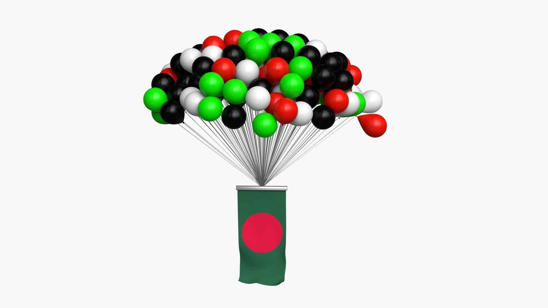 3D Balloon And Flag Animation Model - TurboSquid 2033538