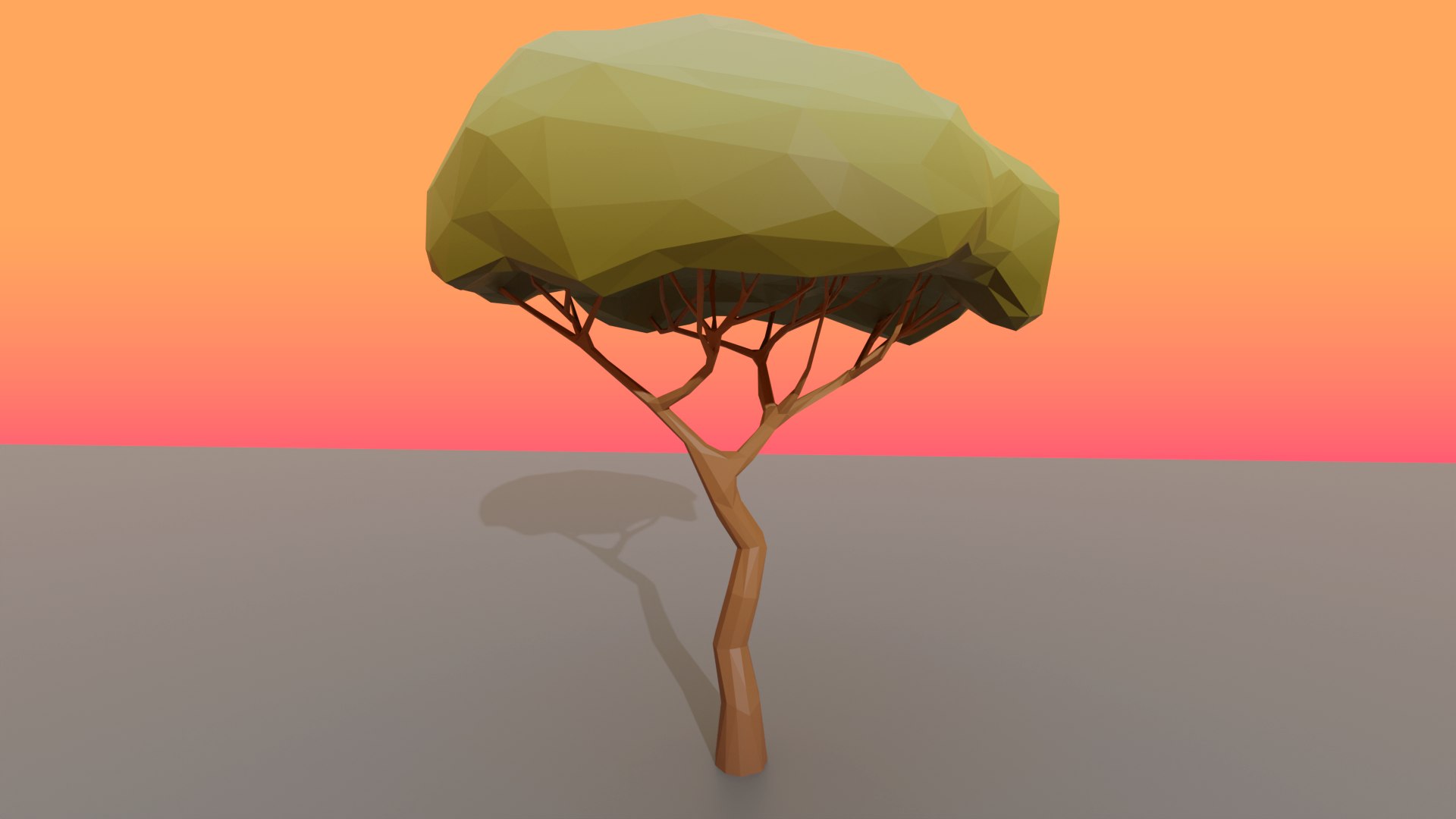Collection Trees Savannah Biome Low Poly 3D Model - TurboSquid 2217198