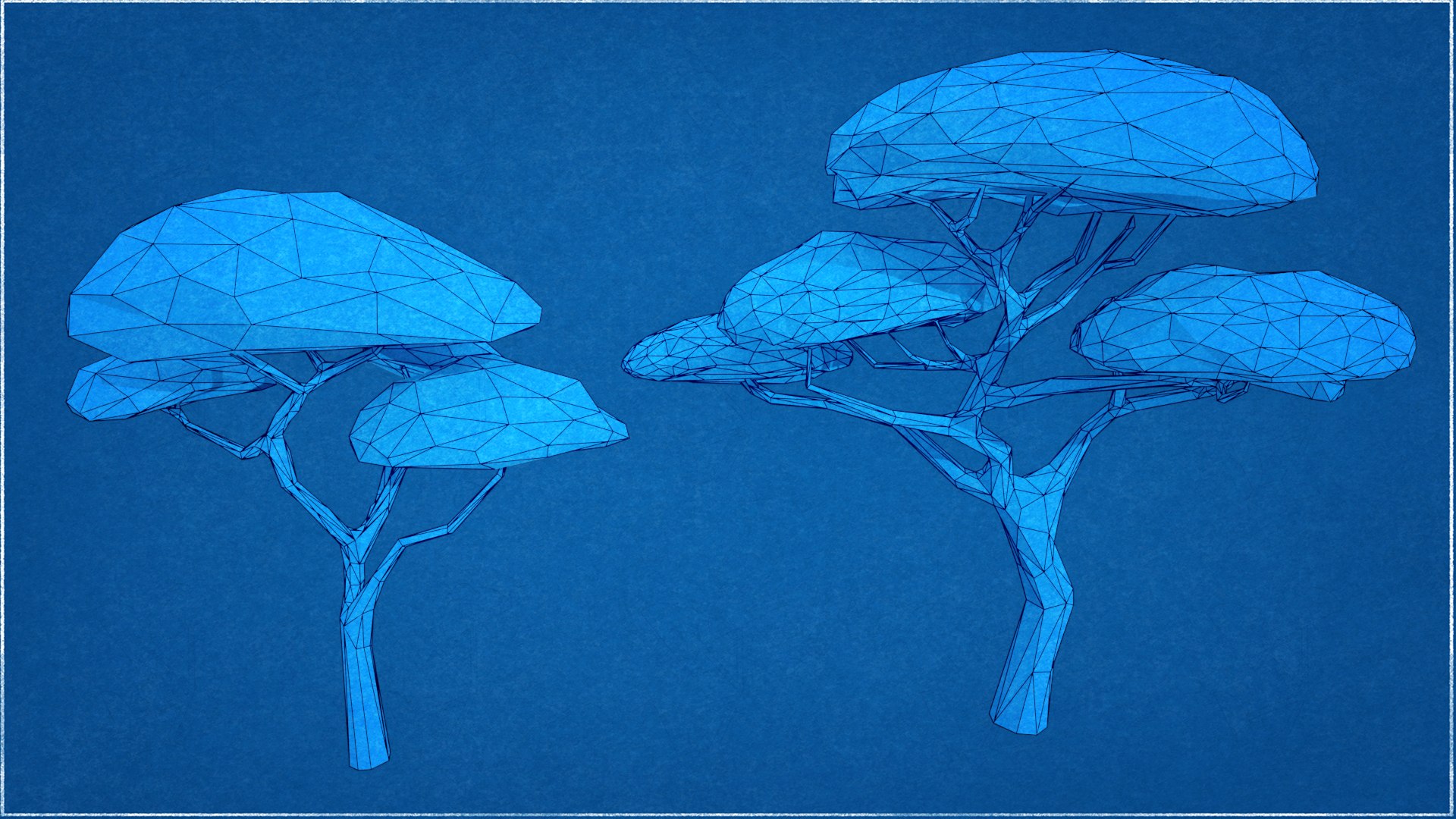 Collection Trees Savannah Biome Low Poly 3D Model - TurboSquid 2217198