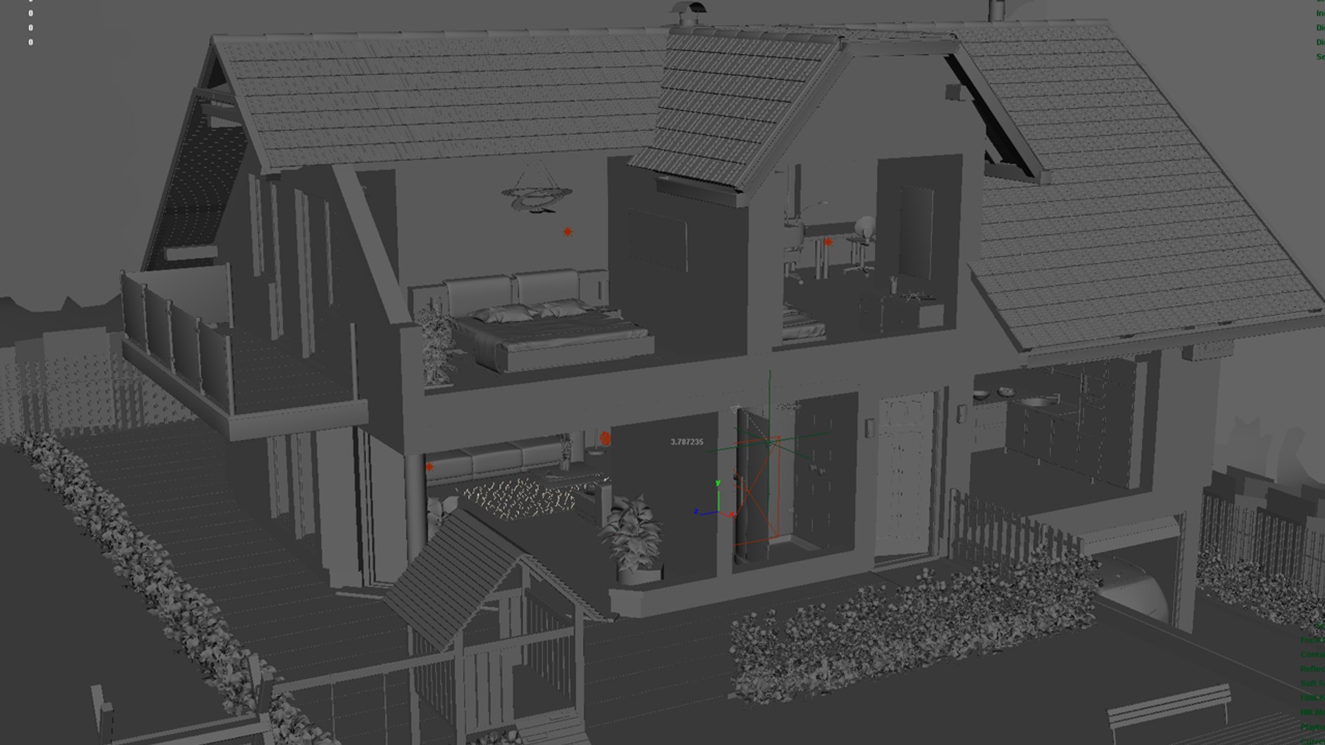 3ds Max House Cross Section