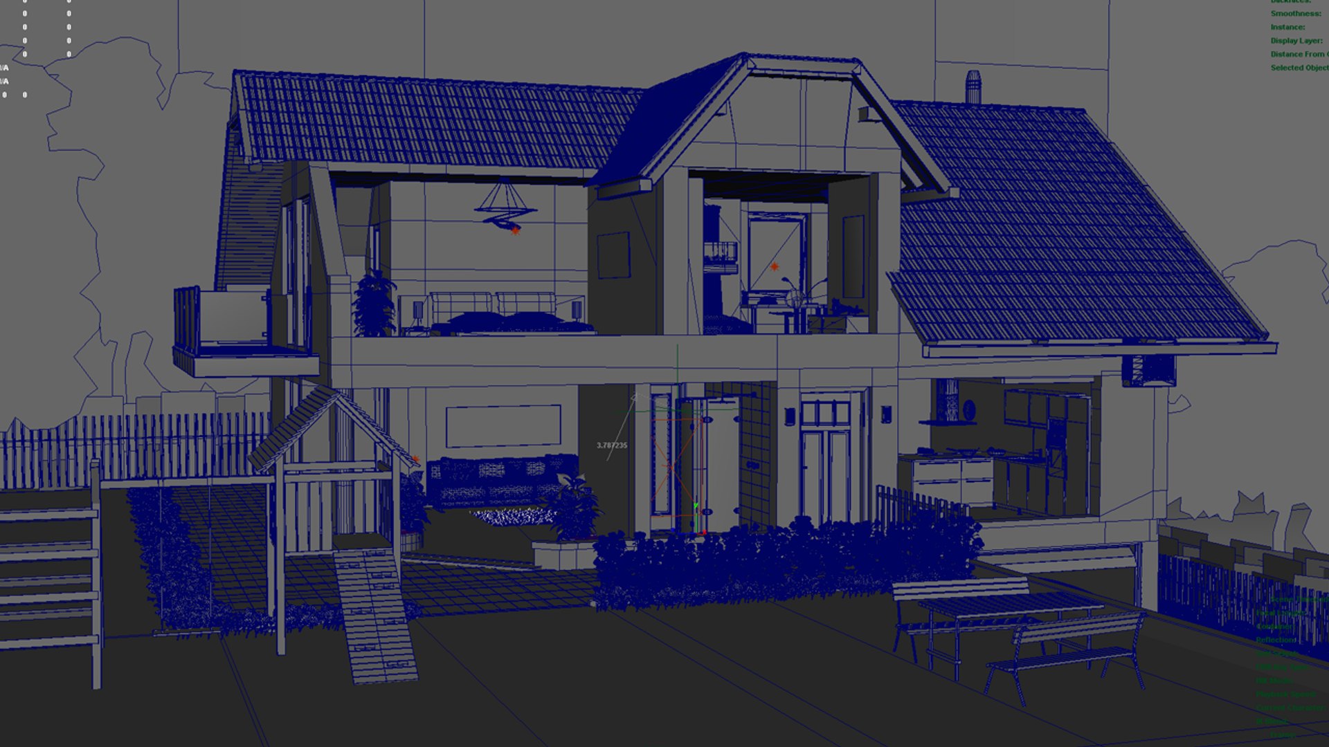 3ds Max House Cross Section