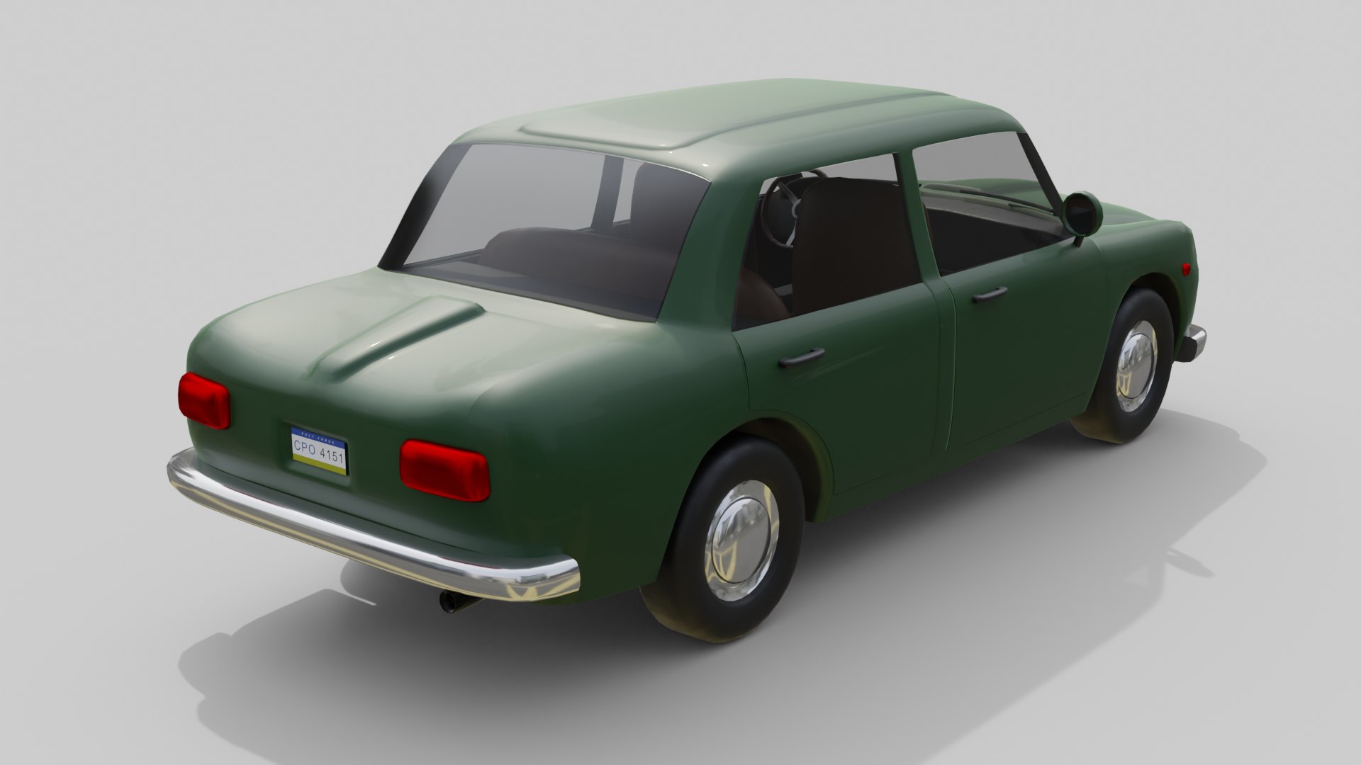 3D Low Poly Cartoon Style Vintage Car - TurboSquid 2267034