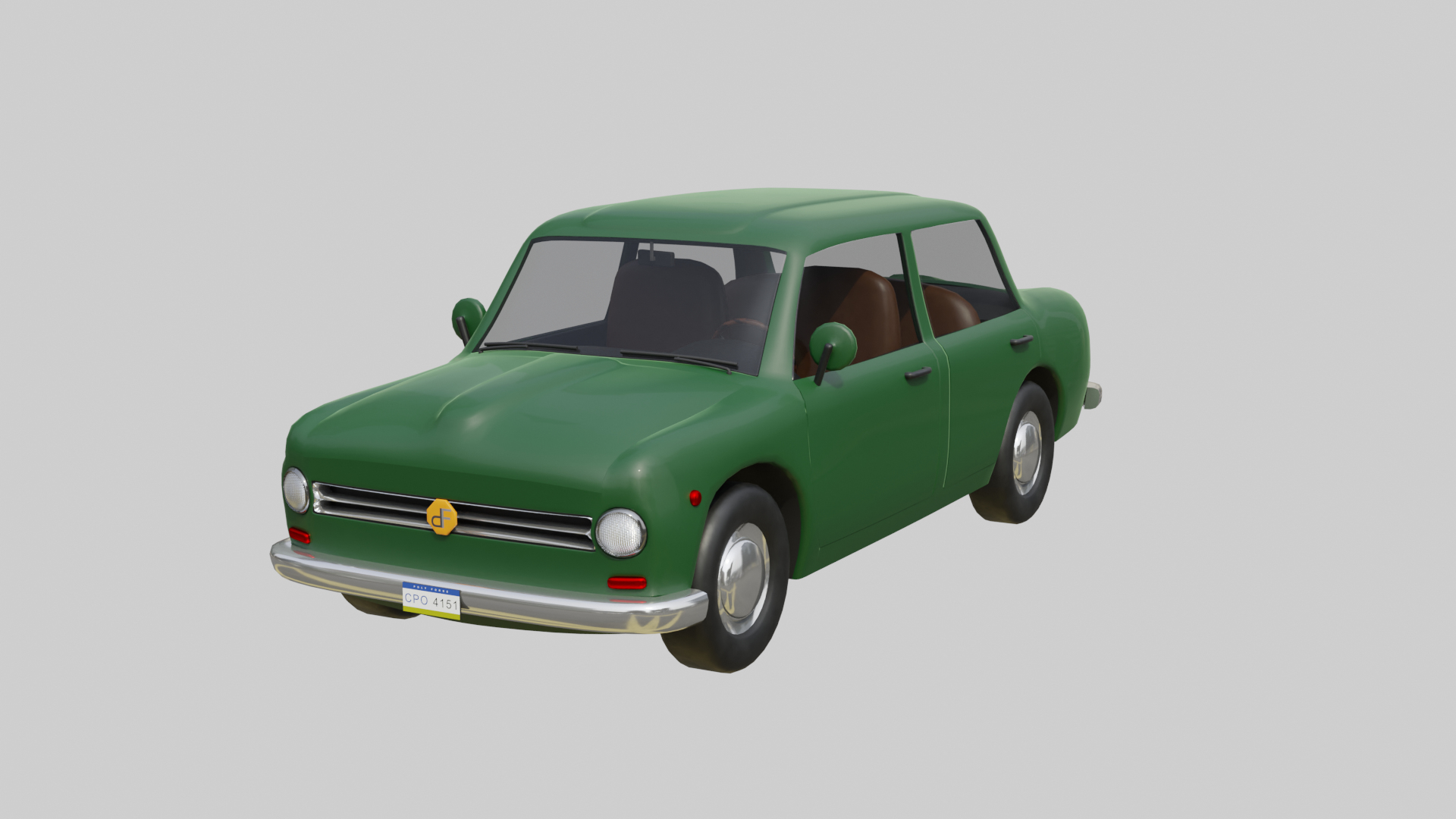 3D Low Poly Cartoon Style Vintage Car - TurboSquid 2267034