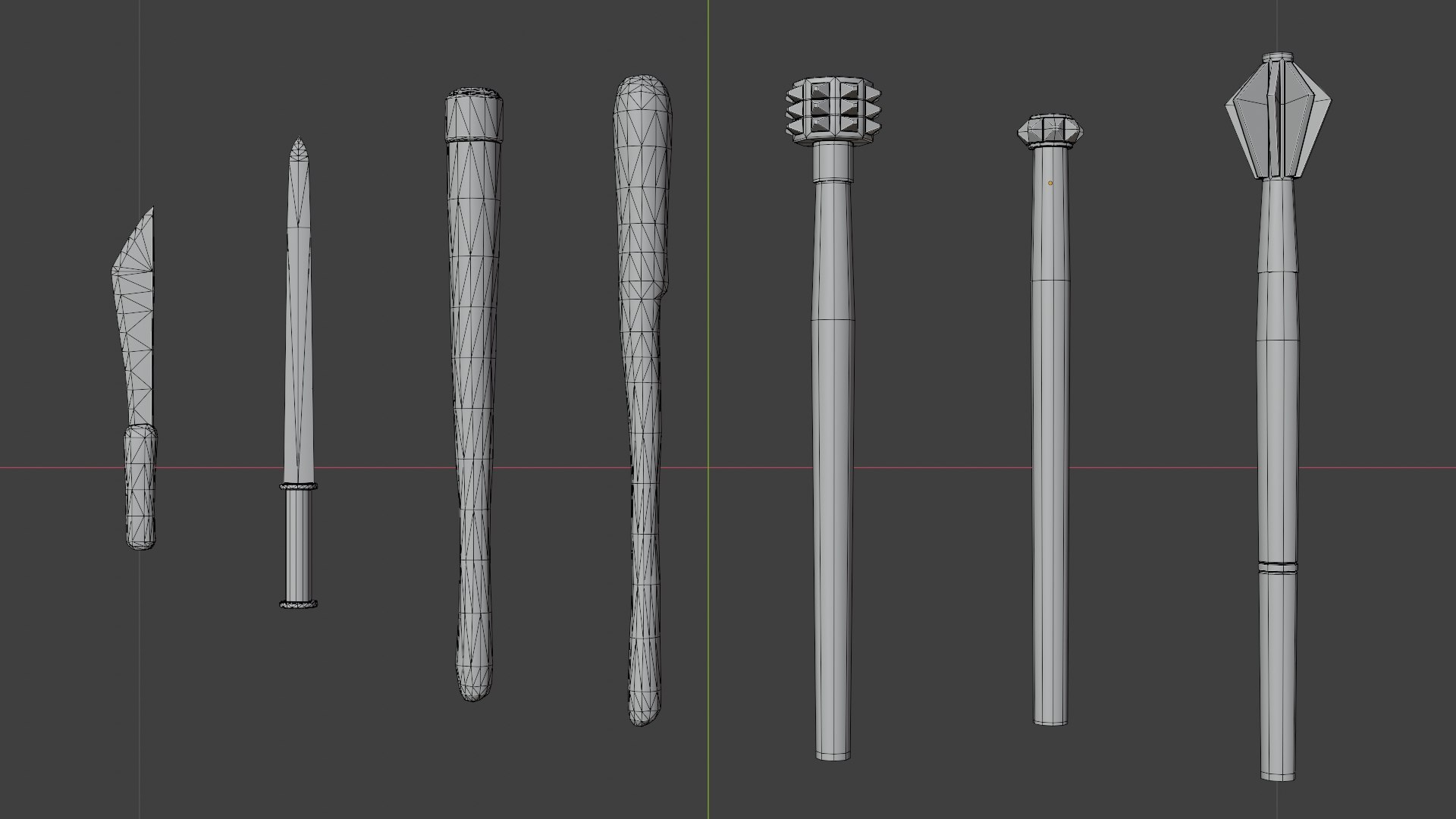 Medieval Maces And Dagger Model - TurboSquid 2085725