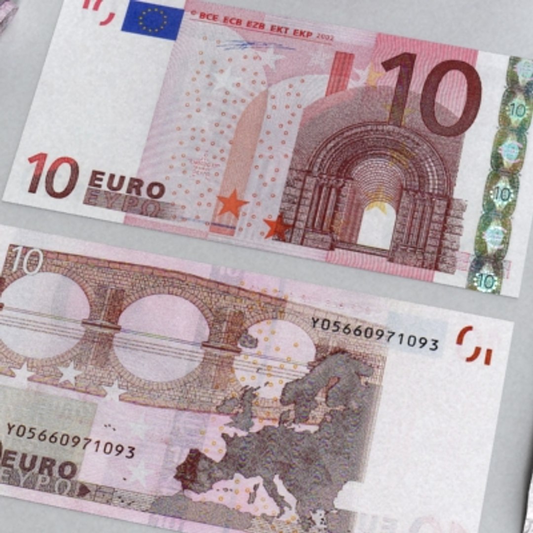 3d 10 Euros Banknote - Model