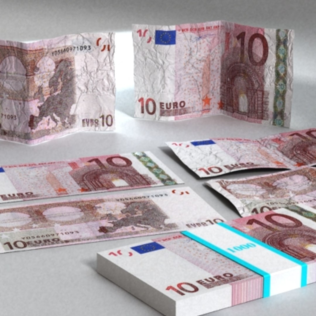 3d 10 Euros Banknote - Model