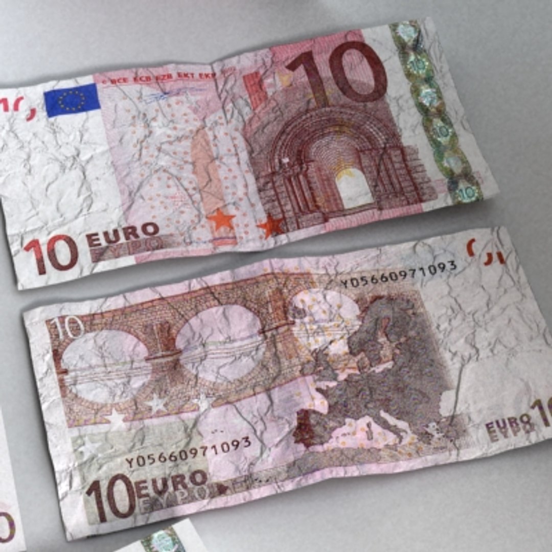 3d 10 Euros Banknote - Model