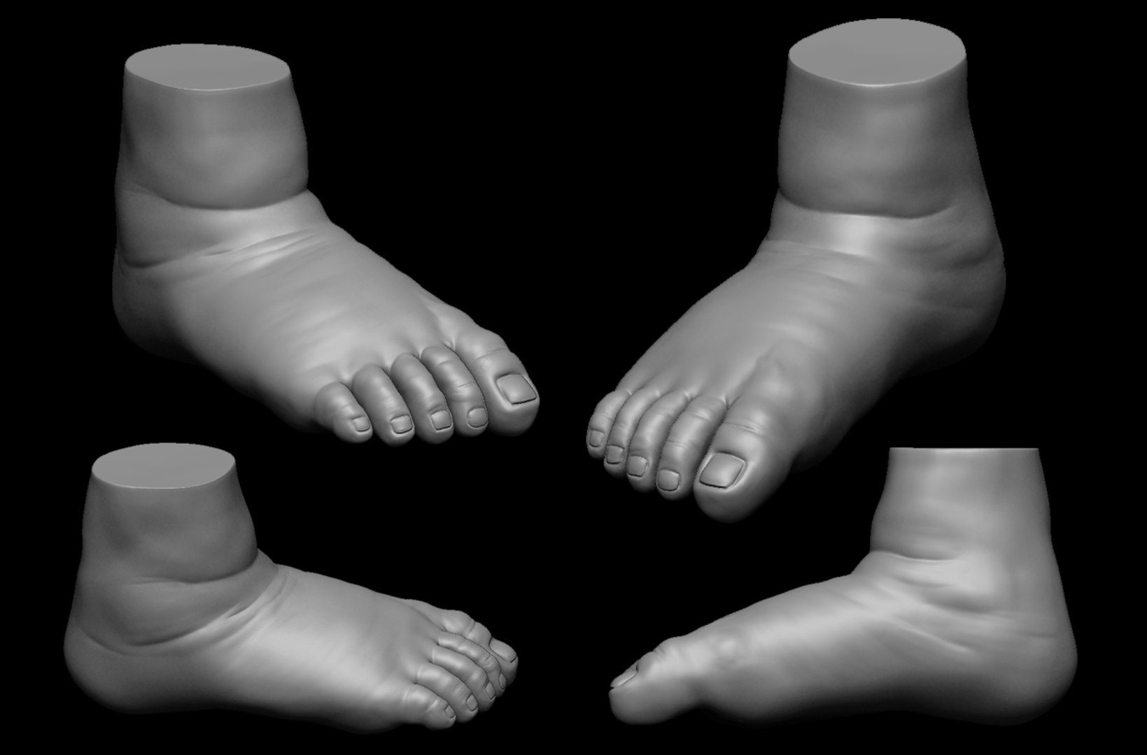 3D 4 differents feet model - TurboSquid 1419099