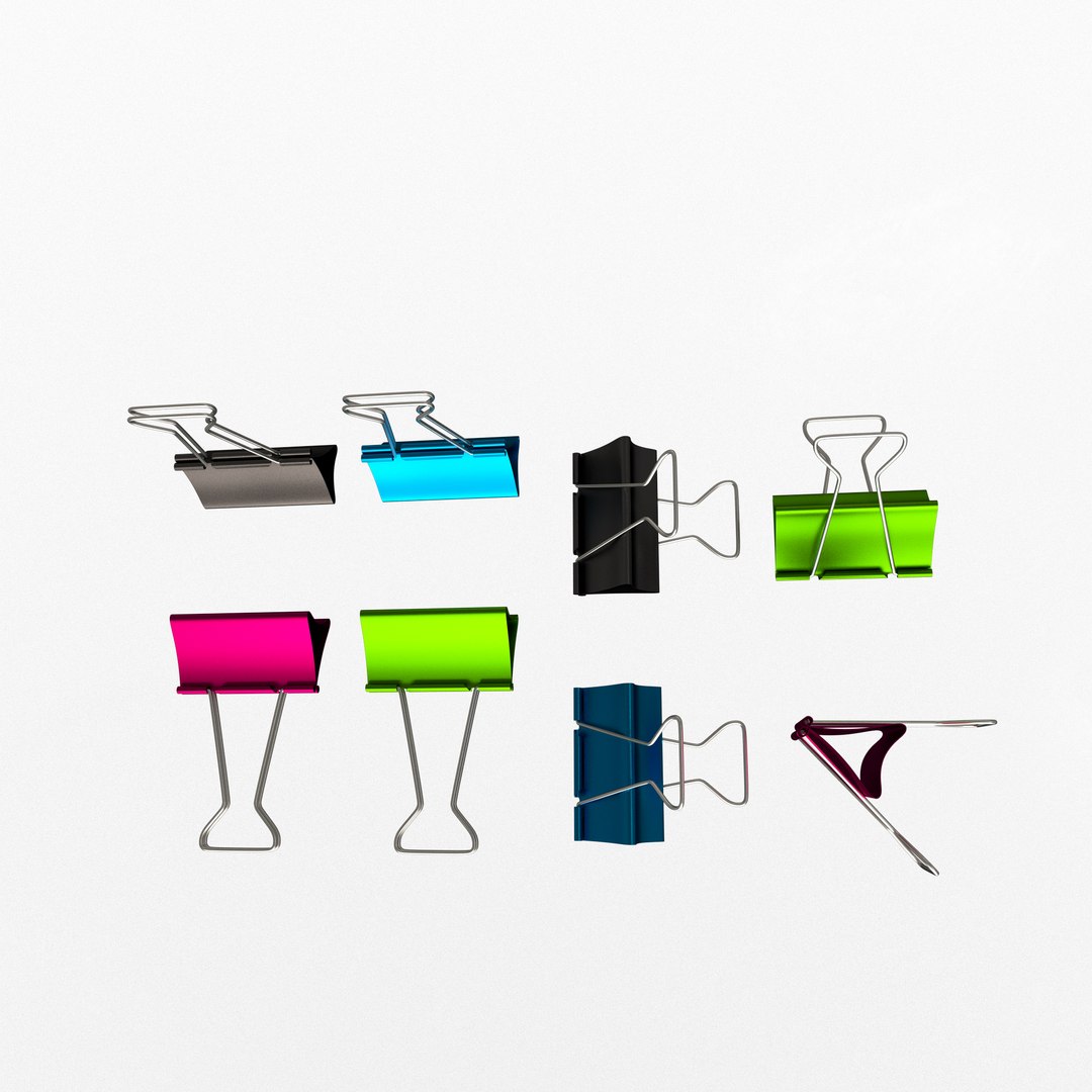 Colored Binder Clips 3D - TurboSquid 2026211